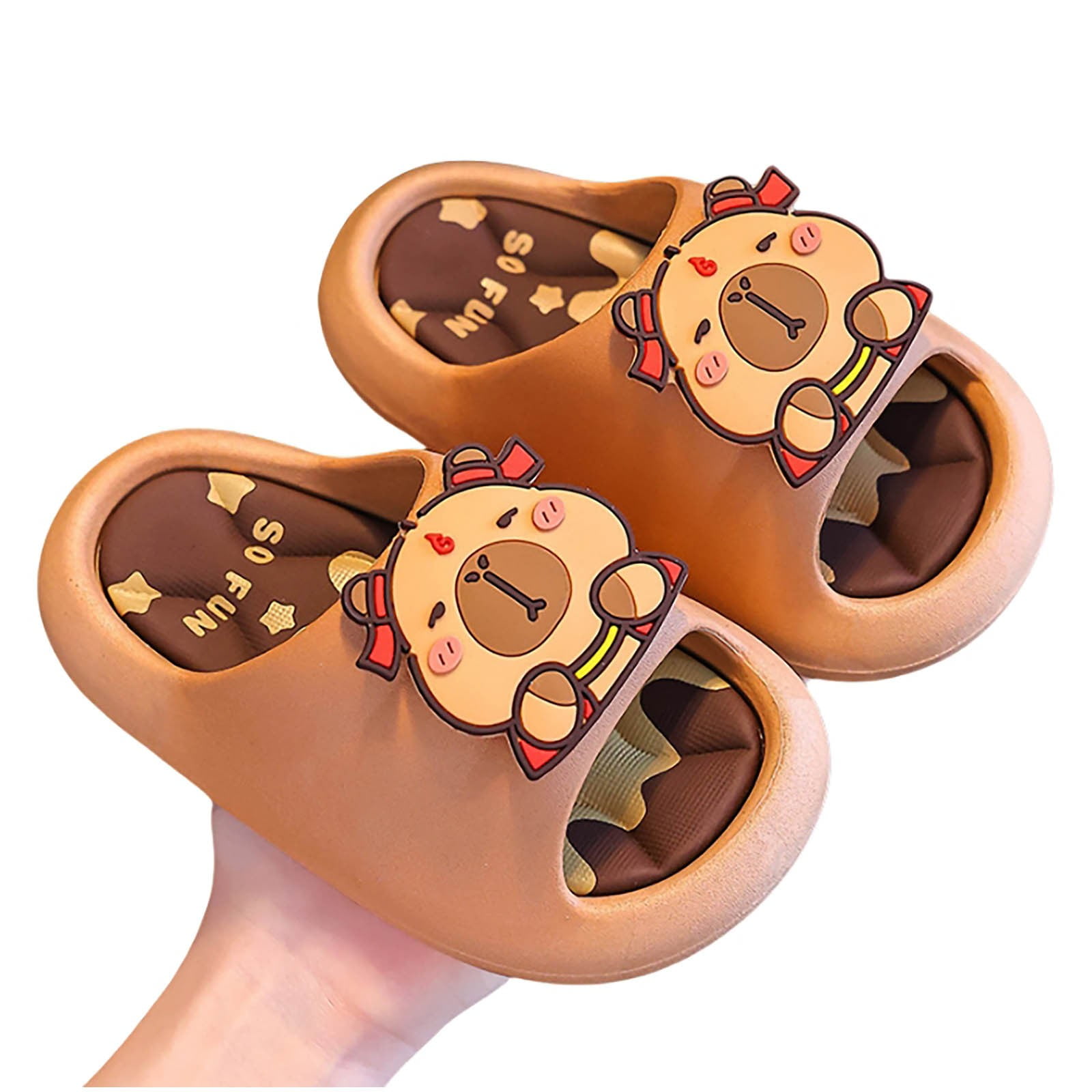 Capybara Slippers for Kids, Cute Animal Cloud Slides, Comfort Non- Soft ...