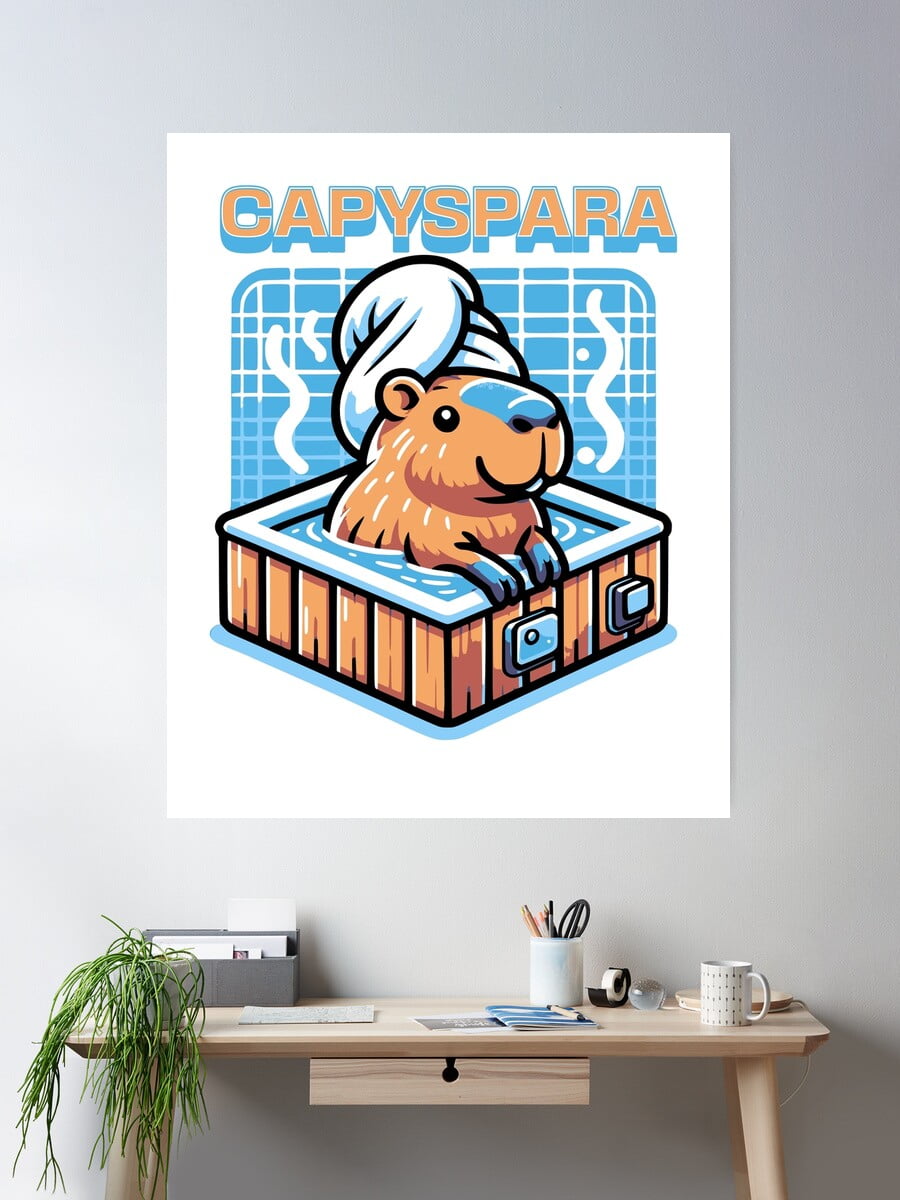 Capybara Spa Lover Poster Wall Art, Modern Wall Decor For Living Room ...