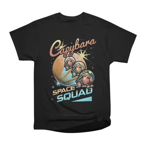 Capybara Space Squad T-Shirt Tee Gift For Him Merch For Her Apparel For ...