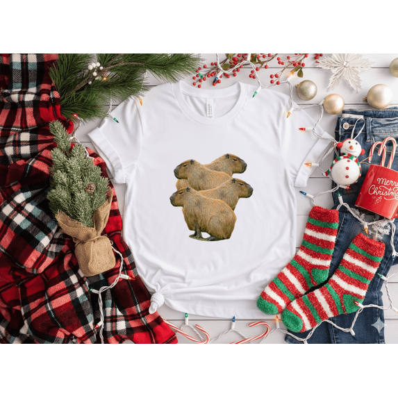 Capybara Stack Funny Cute Animal Tower Family Humor Unisex T-Shirt, up ...