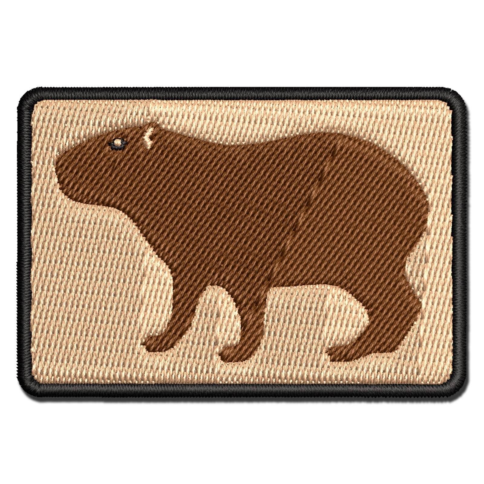 Capybara Standing Silhouette Applique Multi-Color Embroidered Iron-On ...