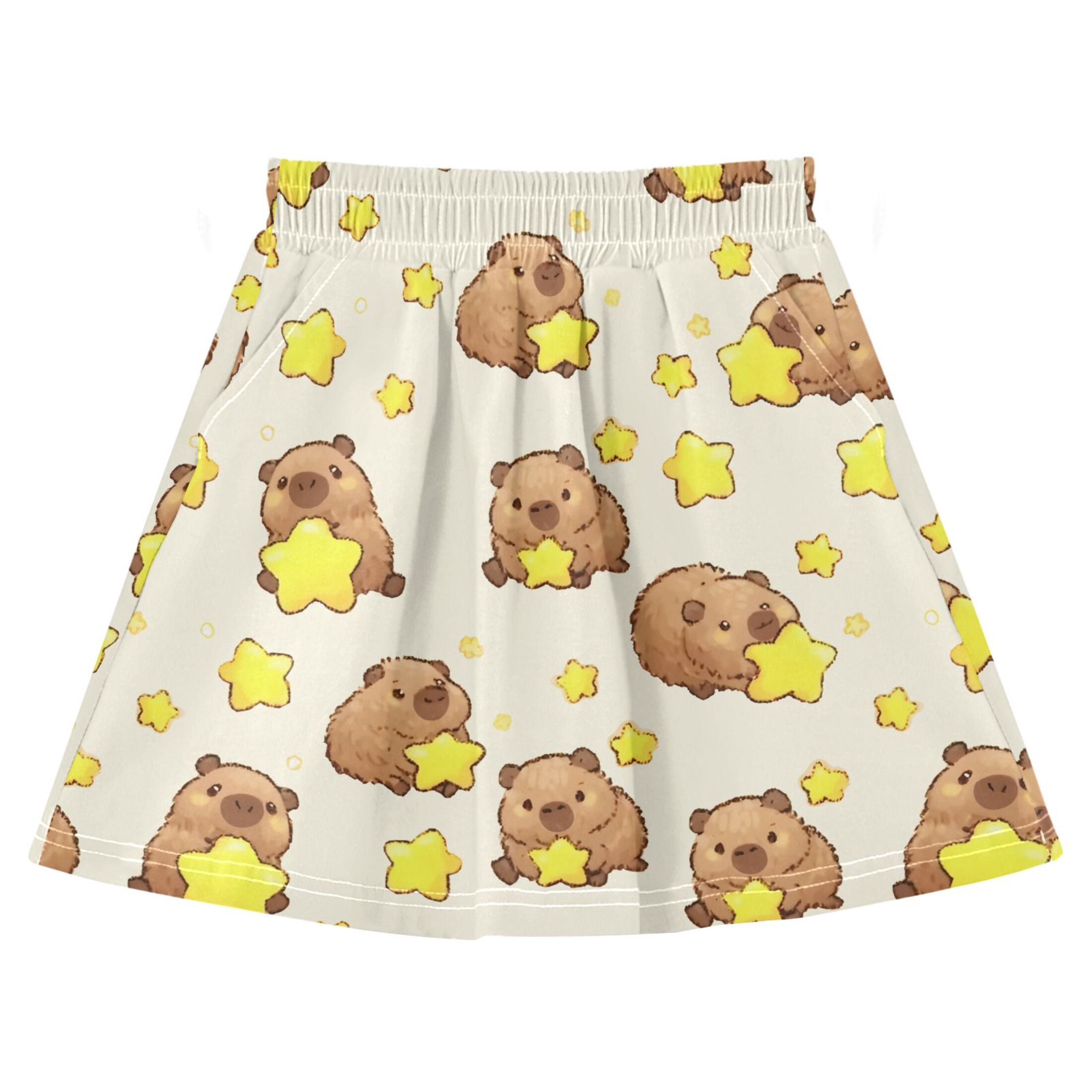 Capybara Star Athletic Skirt with Pockets and Built-in Shorts for 3-8Y ...