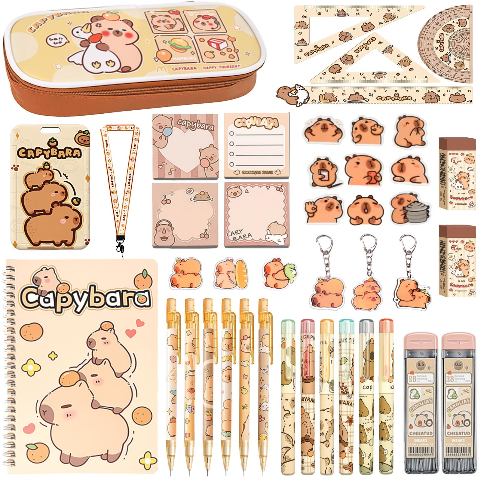 Capybara Stationery Set,Kawaii Stationery Birthday Christmas Gifts ...