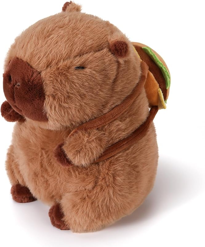 Capybara Stuffed Animals with Hamburger Backpack Soft Capybara Plush ...
