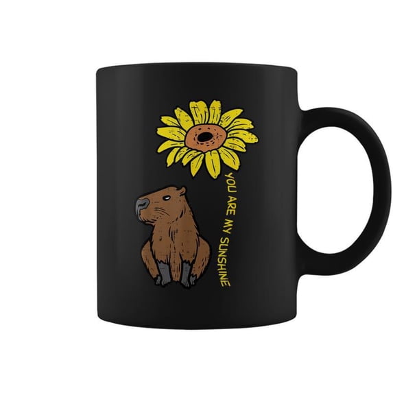 Capybara Sunflower You Are My Sunshine Capy Girls Kids Coffee Mug ...