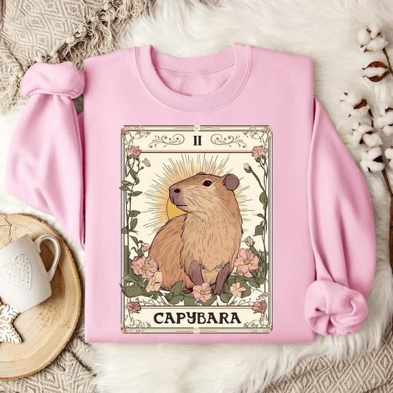 Capybara Tarot Card Shirt, Capybara Lover Shirt, Capybara Flower Shirt ...