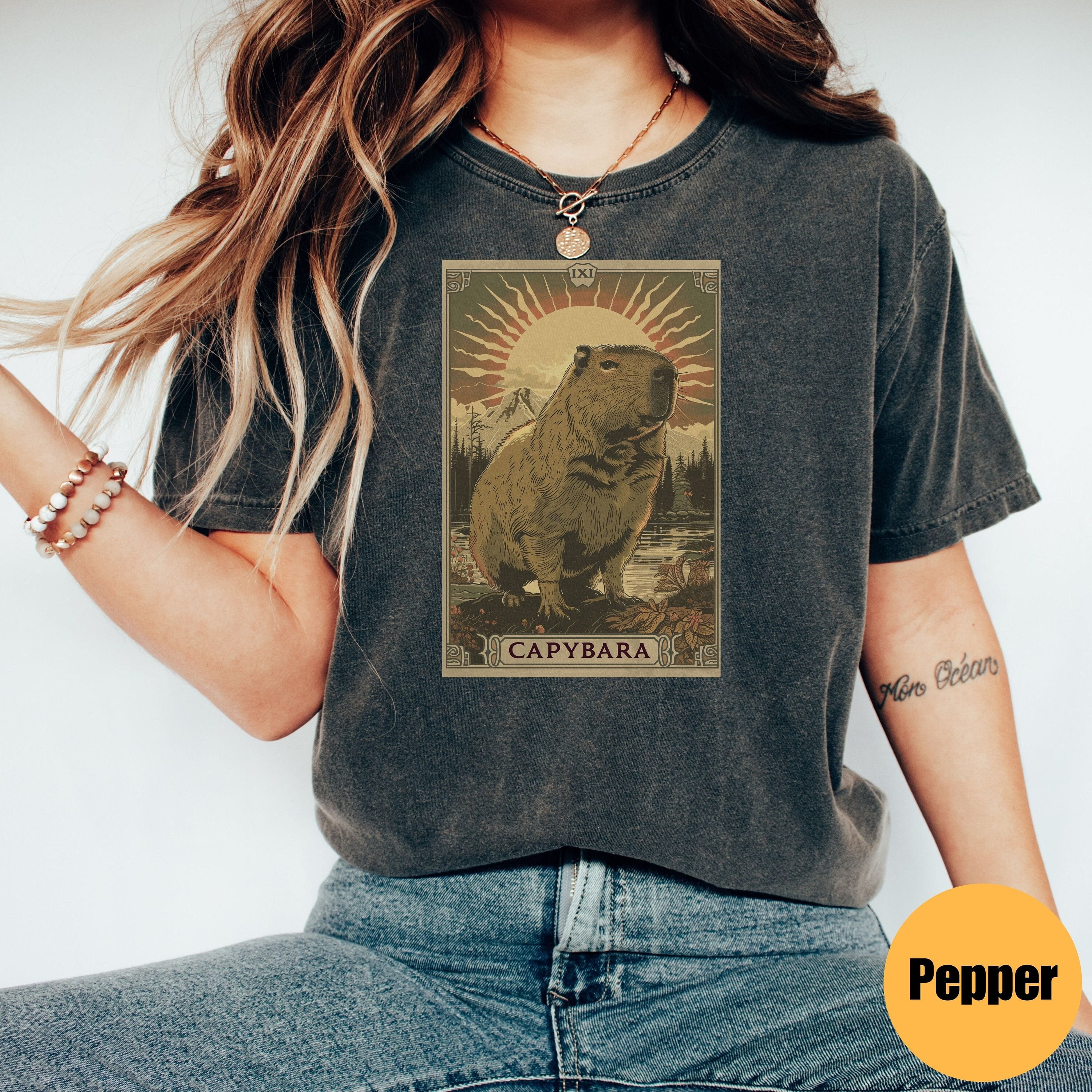 Capybara Tarot Card T-Shirt Capybara Shirt Capybara Clothing Capybara ...