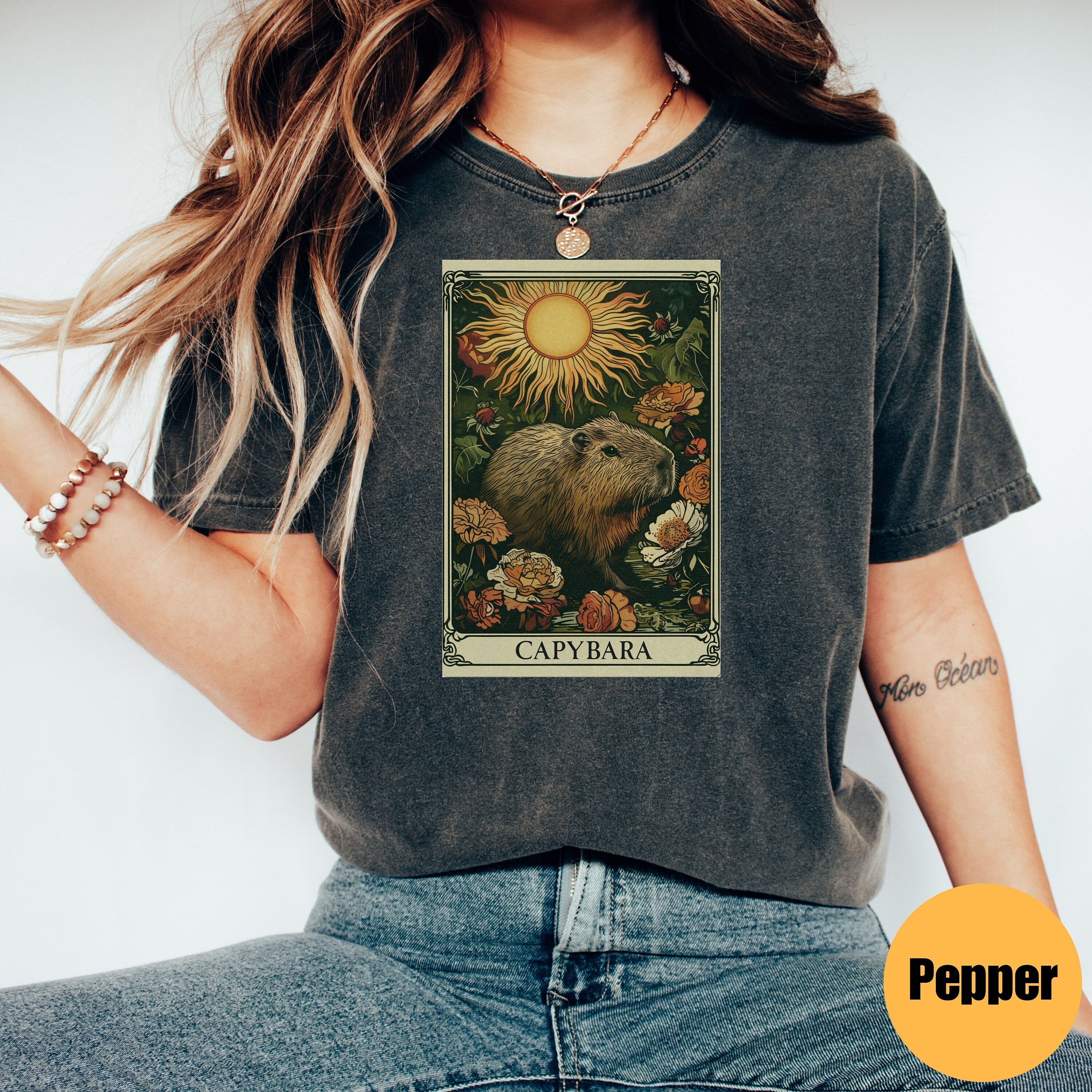 Capybara Tarot Card T-Shirt Capybara Shirt Capybara Clothing Capybara ...