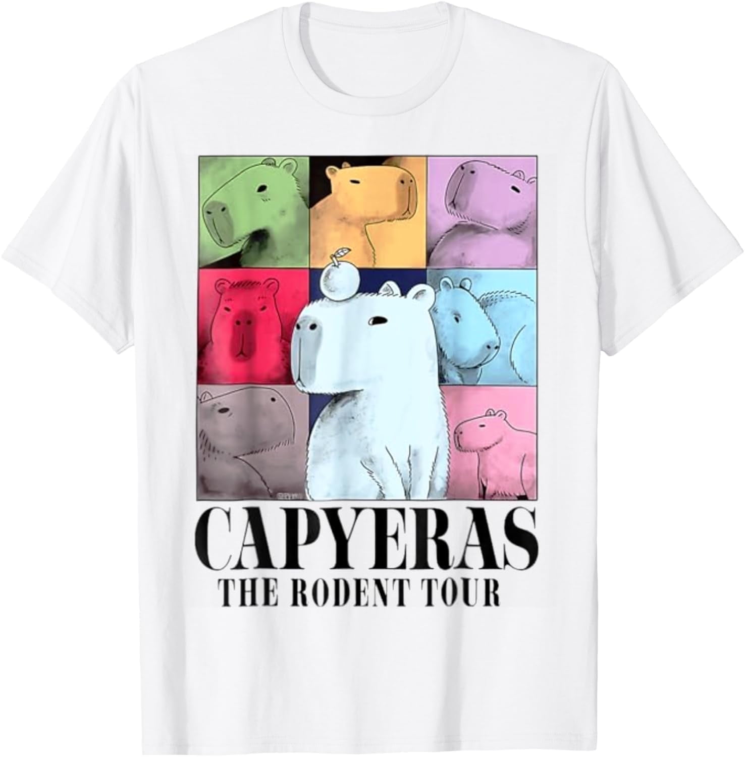 Capybara The Rodents Capy Tour Meme Graphic Summer T-Shirt - Walmart.com
