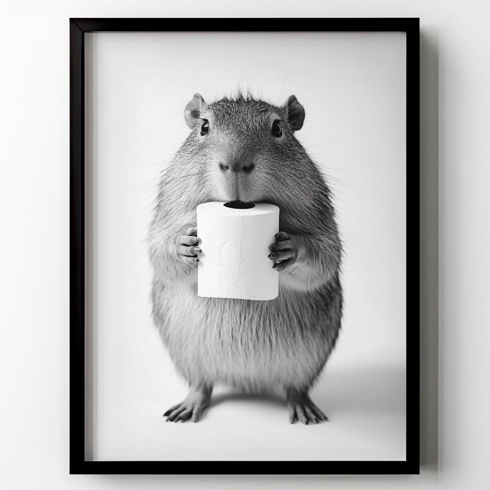 Capybara Toilet Wall Art Funny Animal Bathroom Wall Decor Capybara ...