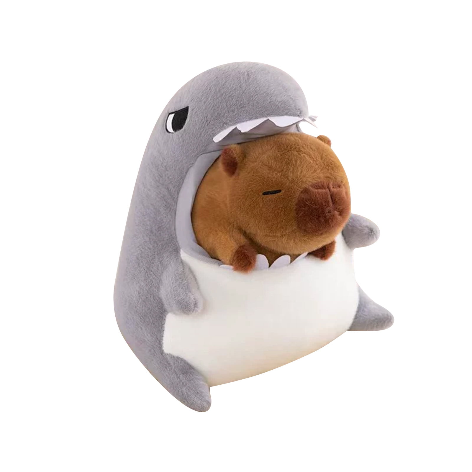 Capybara Transform into Shark Plush – 11.8" Soft Stuffed Animal Toy ...