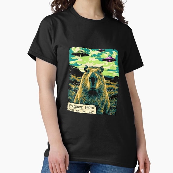 Capybara UFO Evidence Photo T-Shirt - Alien Conspiracy Case No. 7A-1967 ...