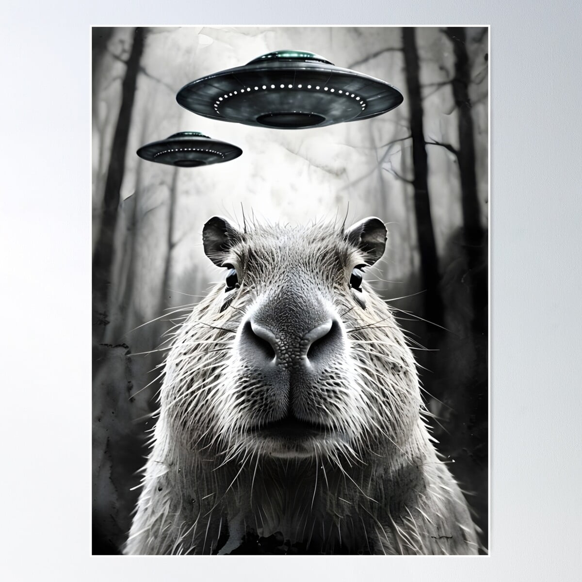 Capybara Ufo Poster Wall Art, Modern Wall Decor For Living Room Bedroom ...