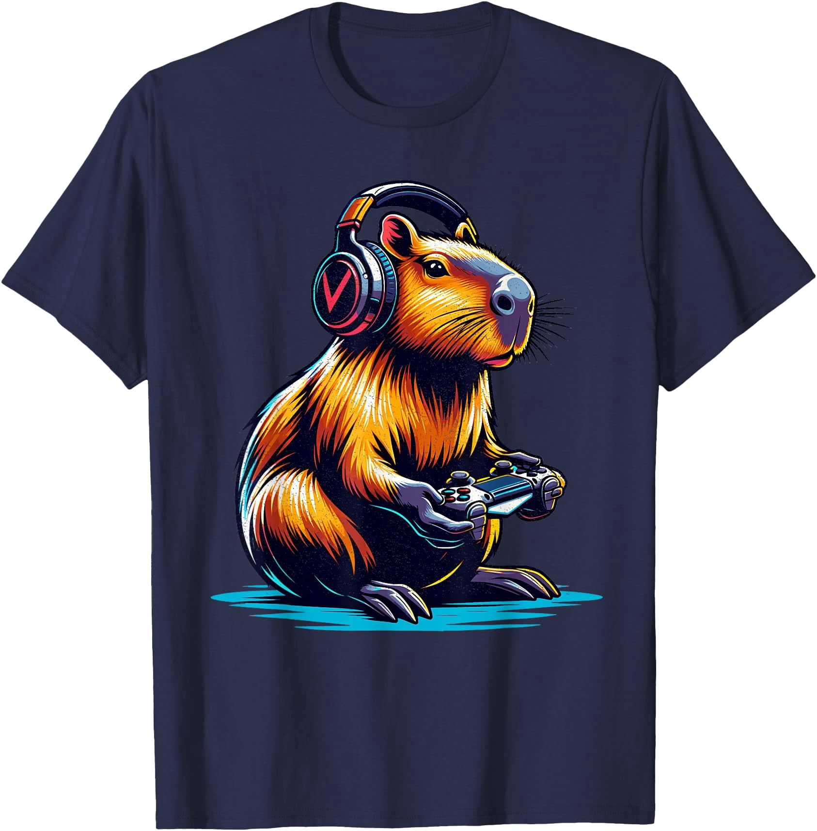 Capybara & Video Games Funny Rodent Animal Softstyle Unisex T-Shirt ...