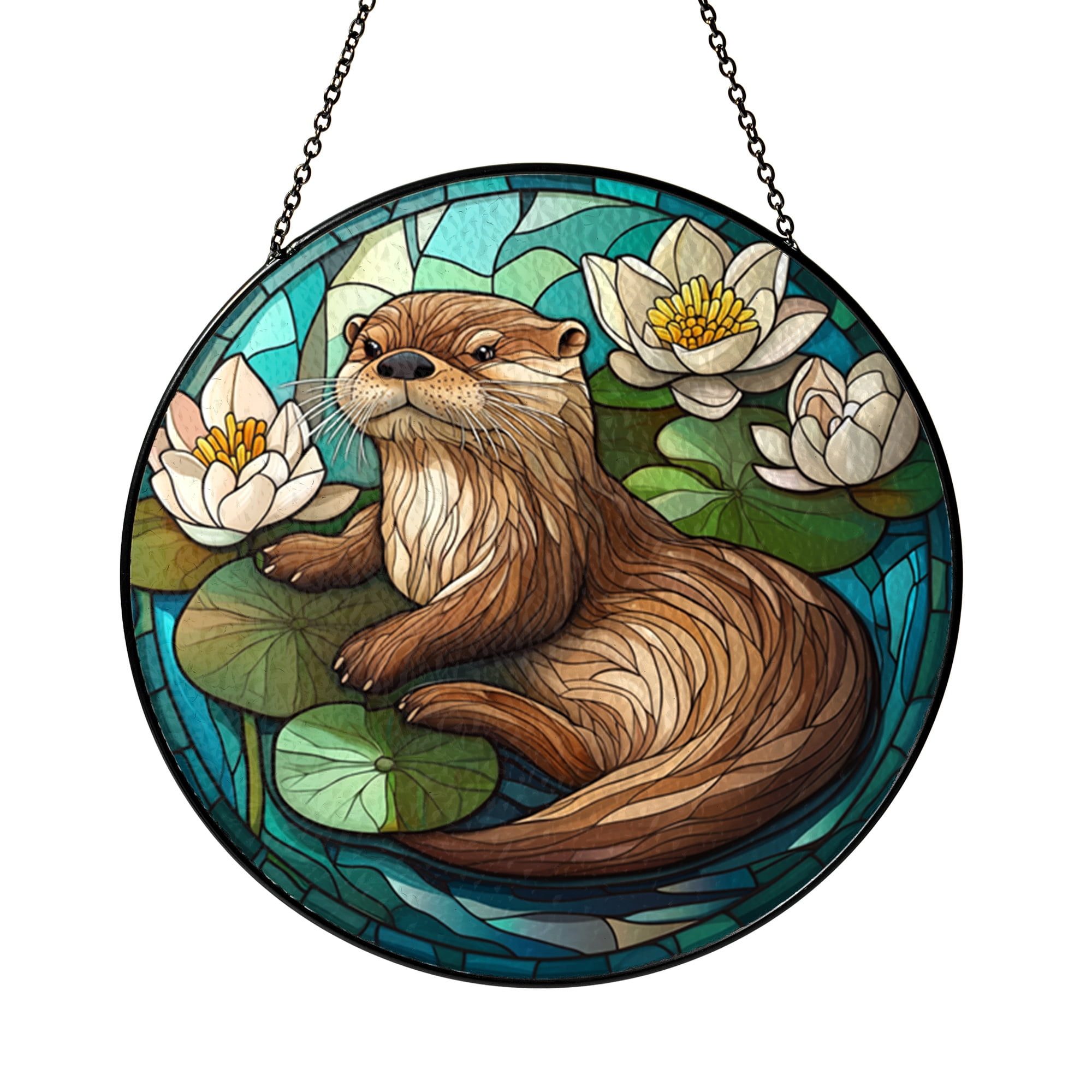 Capybara With Orange Stained Glass Suncatcher – Animal Window Decor ...