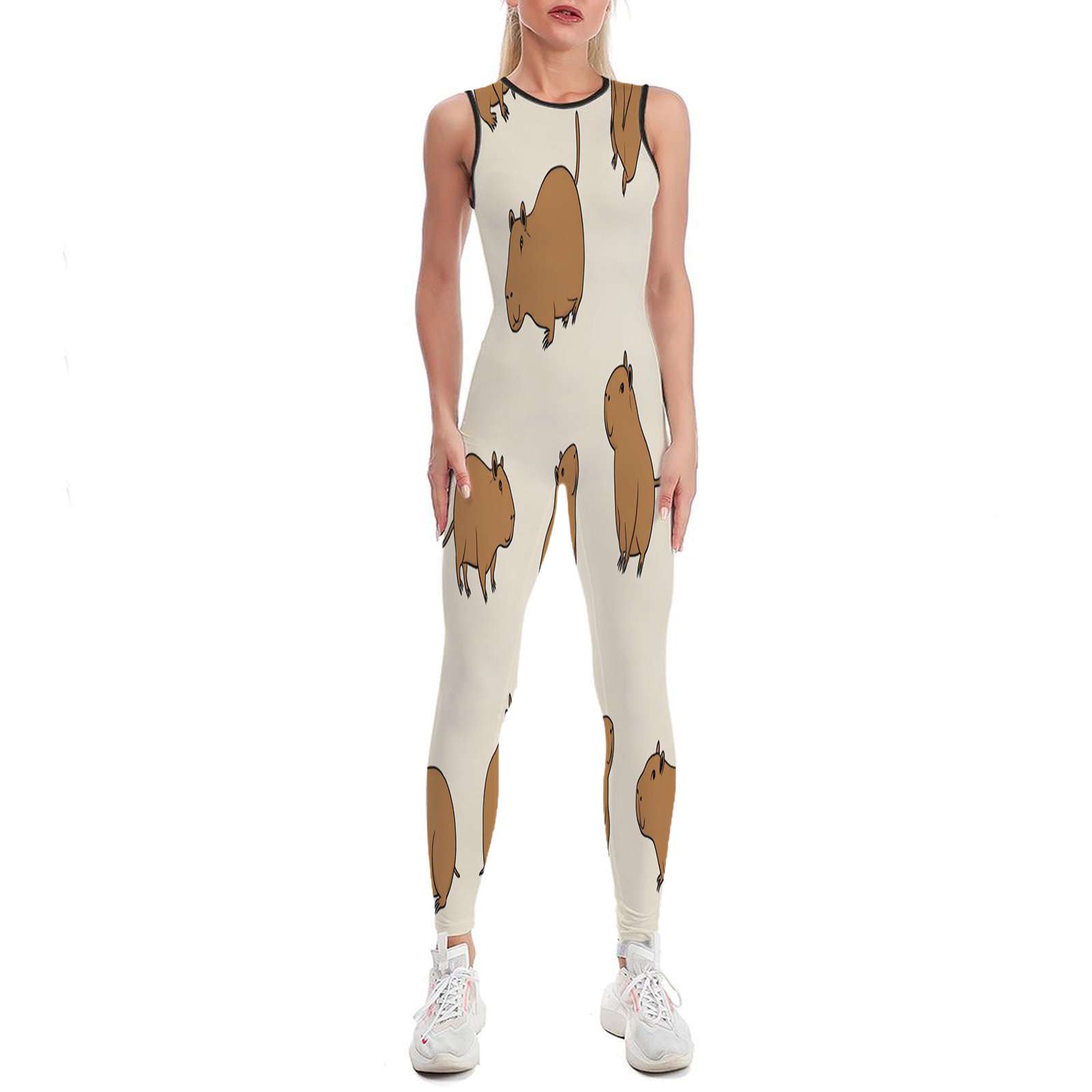 Capybara Women's One Piece Yoga Jumpsuits Leggings Playsuit Gym Suit ...