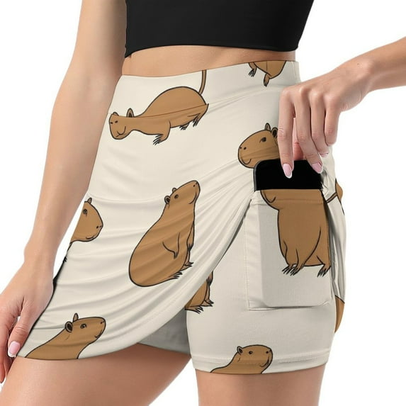 Capybara Women's Shorts Non-Slip Single Pocket A-line Trouser Skirt ...