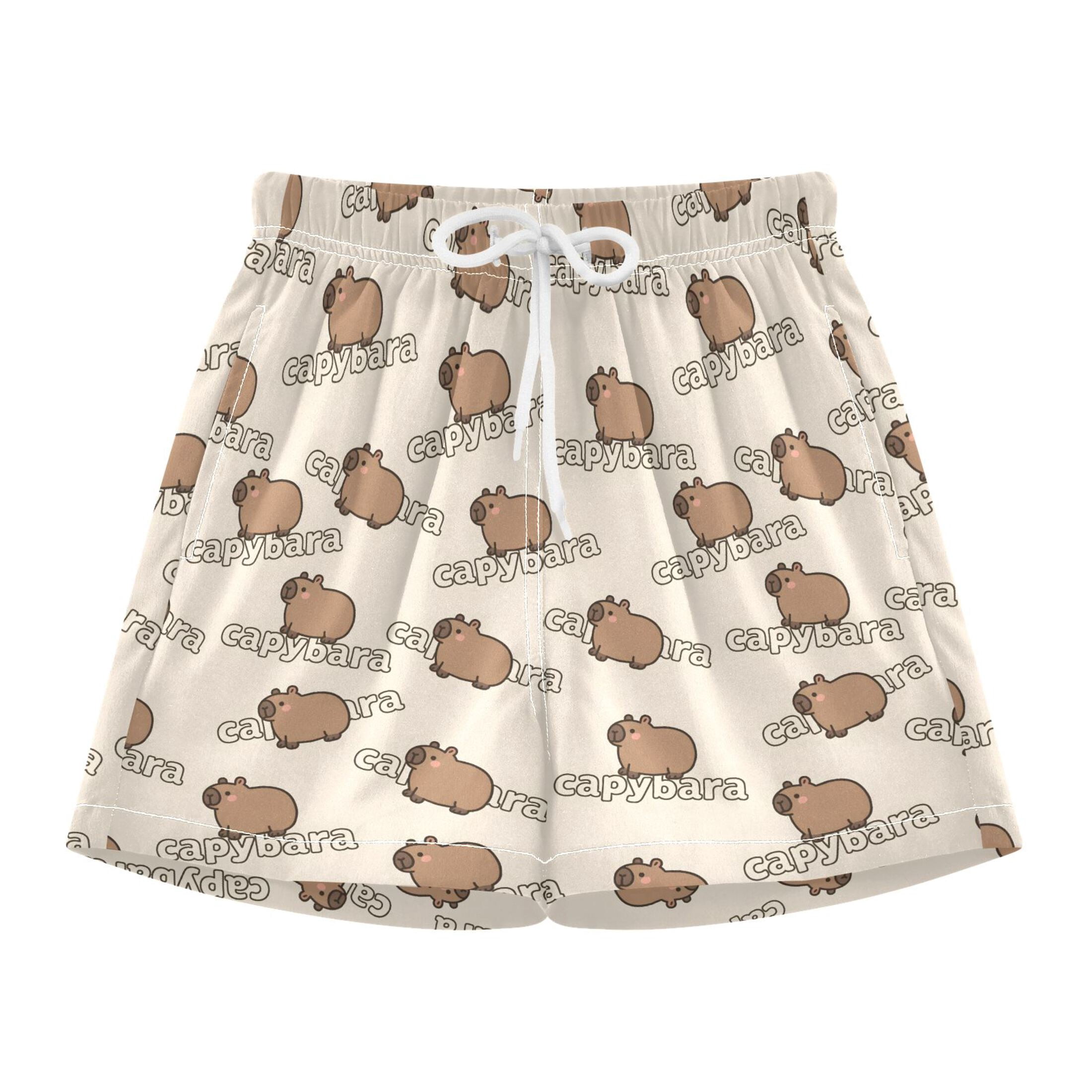 Capybara Word Swim Trunks Quick Drying Bathing Suit Summer Shorts ...