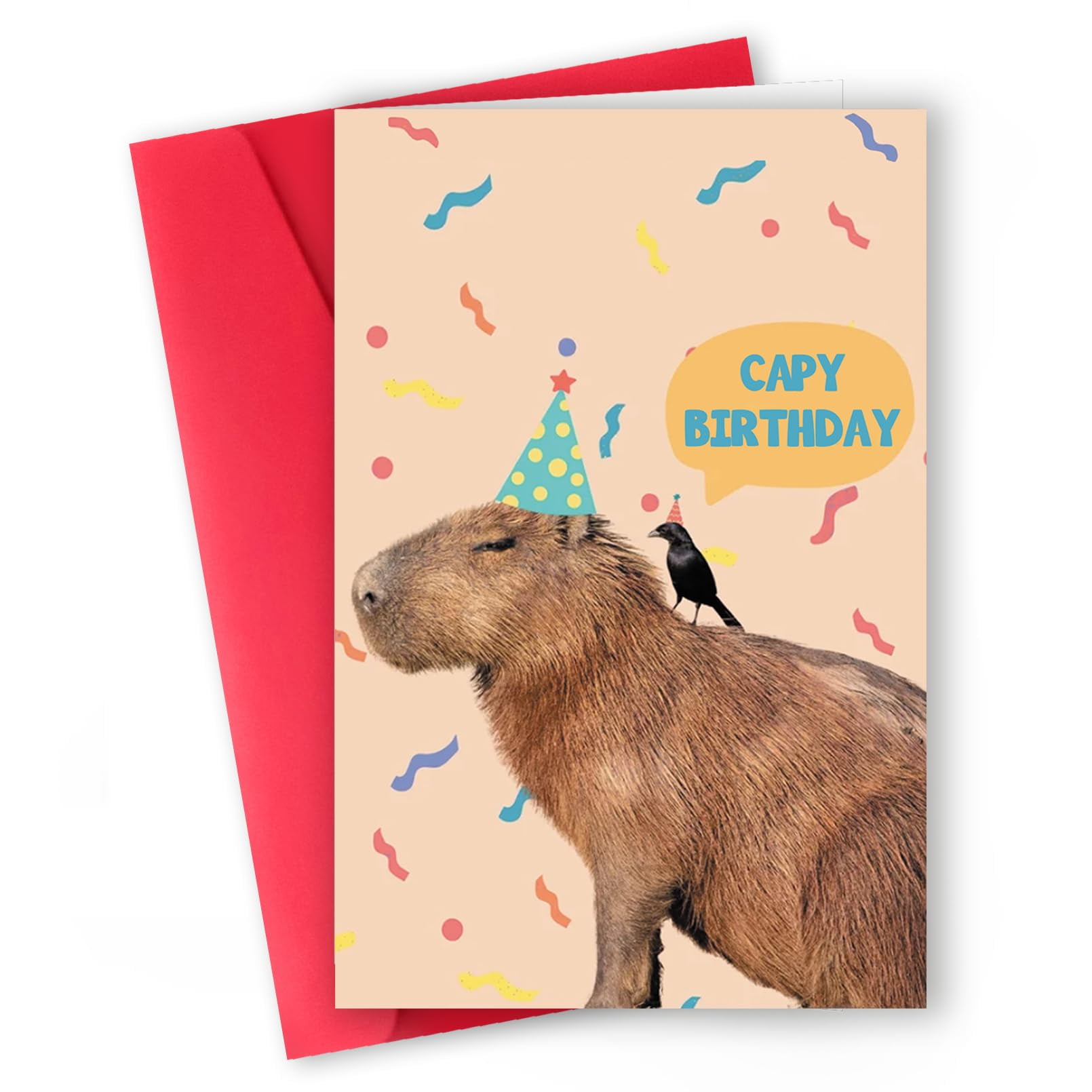 Capybara birthday card, cute capy birthday animal pun greeting card ...