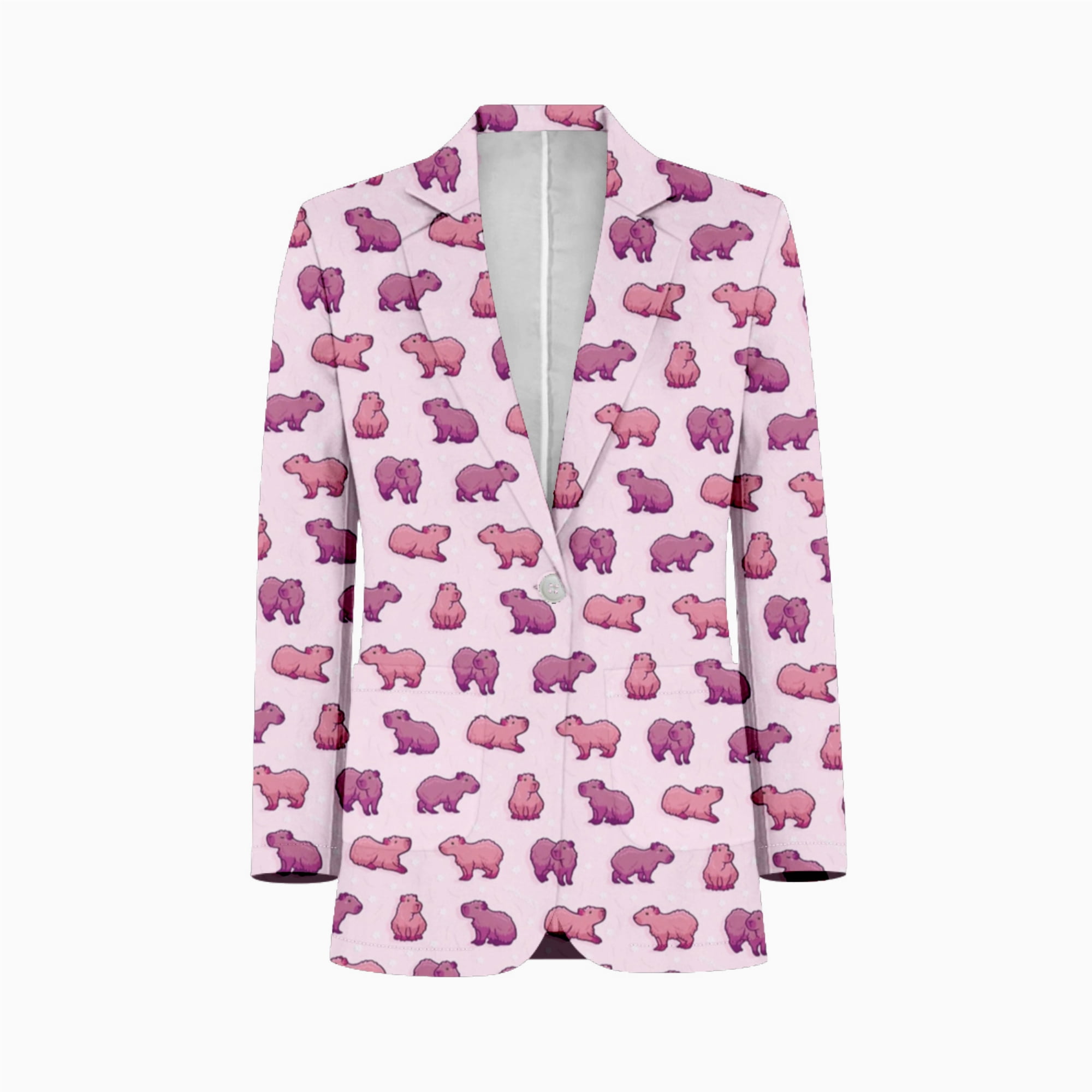 Capybara pink Customized Men's Suits full man Shawl Collar Gentleman ...