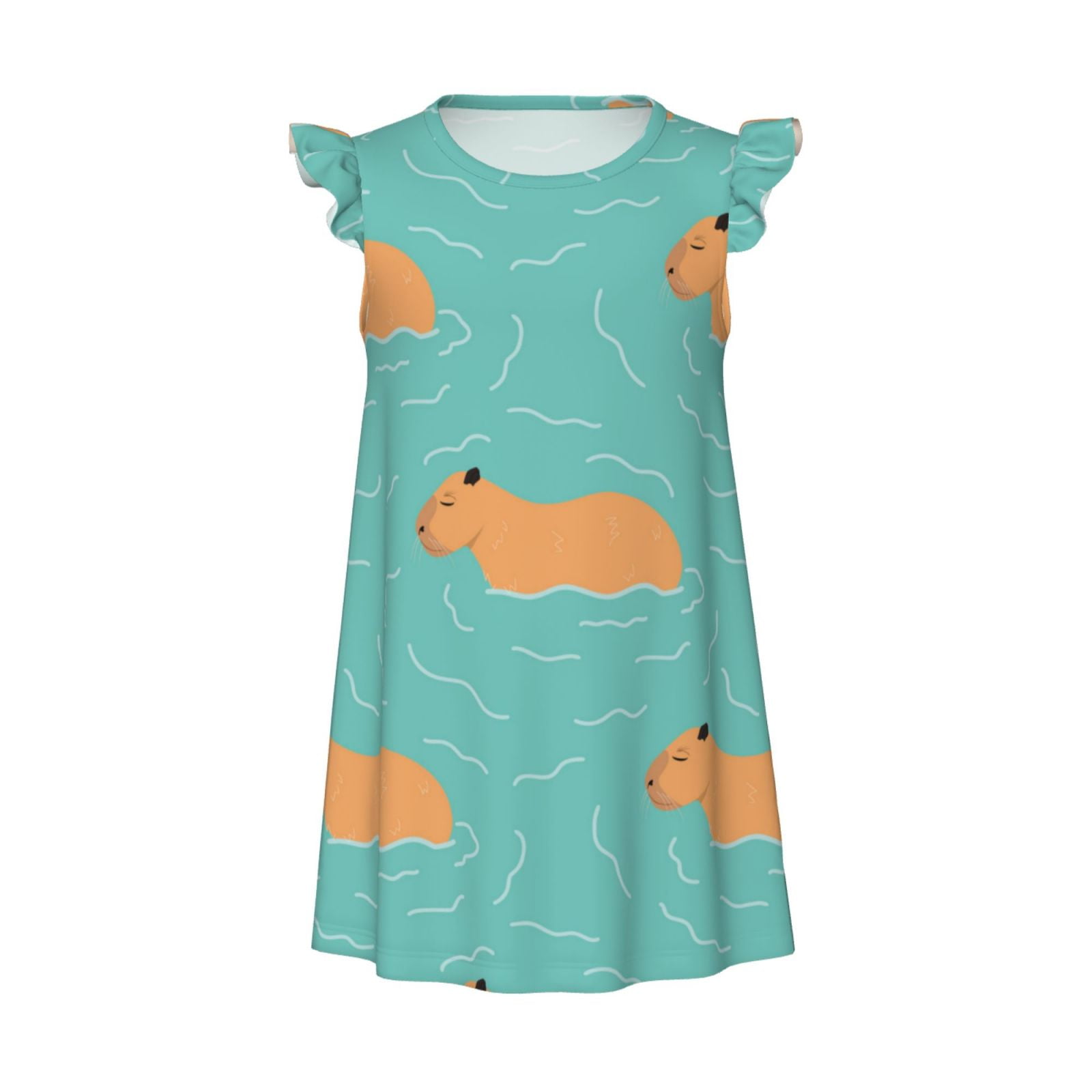 Capybaras Animal Girls Nightgowns, Pajamas for Girls, Soft Flutter ...