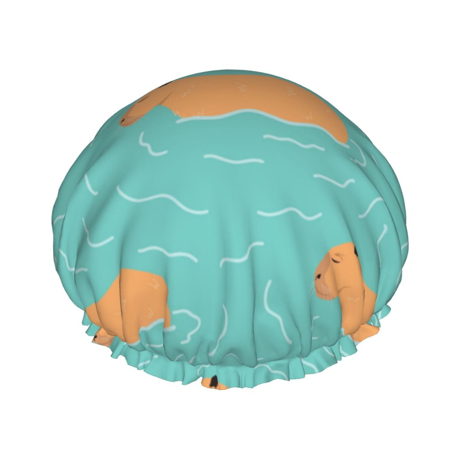 Capybaras Animal Shower Cap for Women, Double Waterproof Layers Shower ...