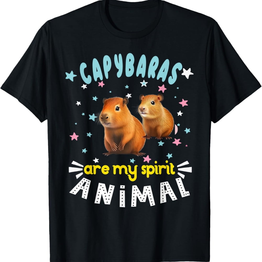 Capybaras Are My Spirit Animal Capybara T-Shirt美国本地烫画美国本地烫画美国本地烫画 ...