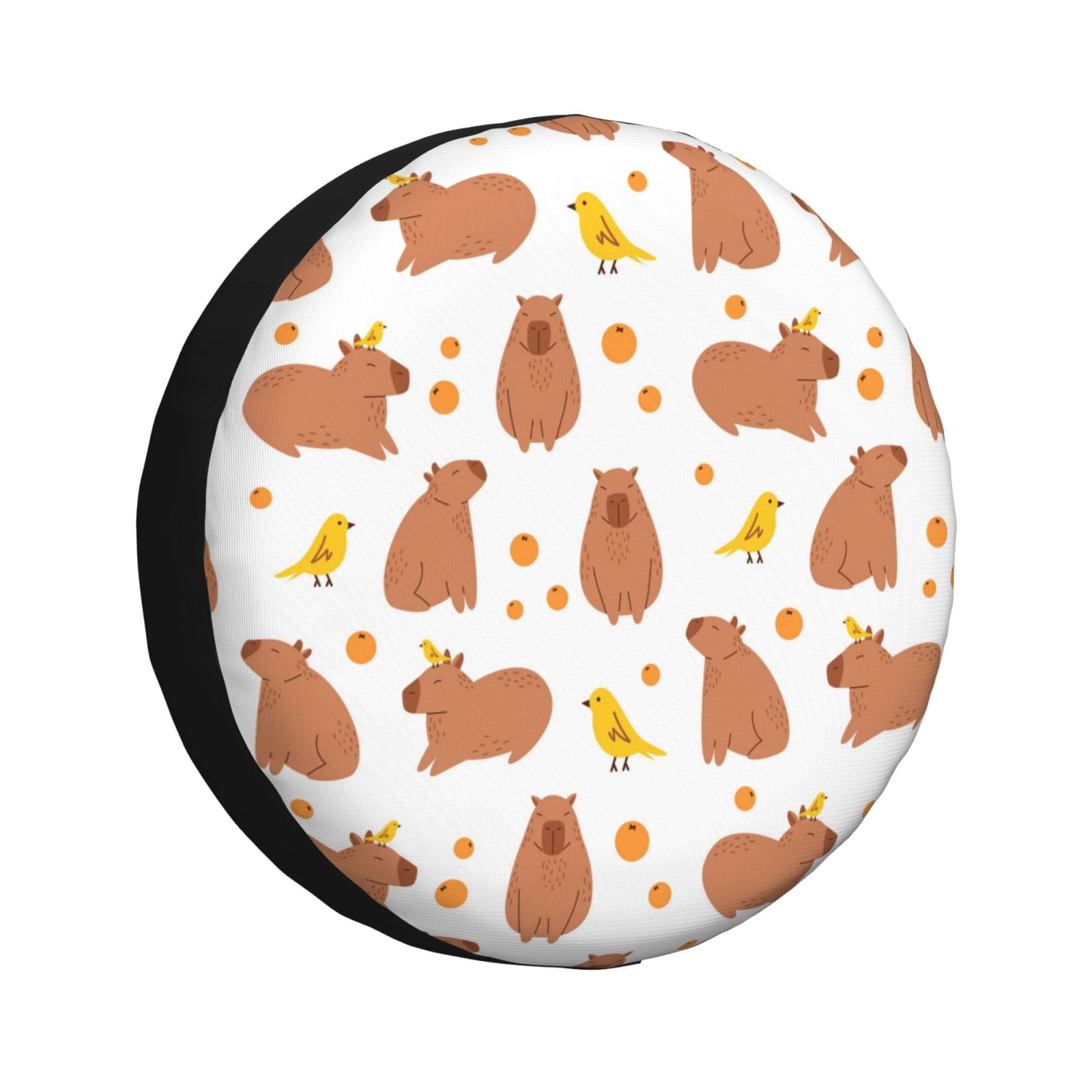 Capybaras Bird Orange Spare Tire Cover For Trailer Camper Rv Truck Suv