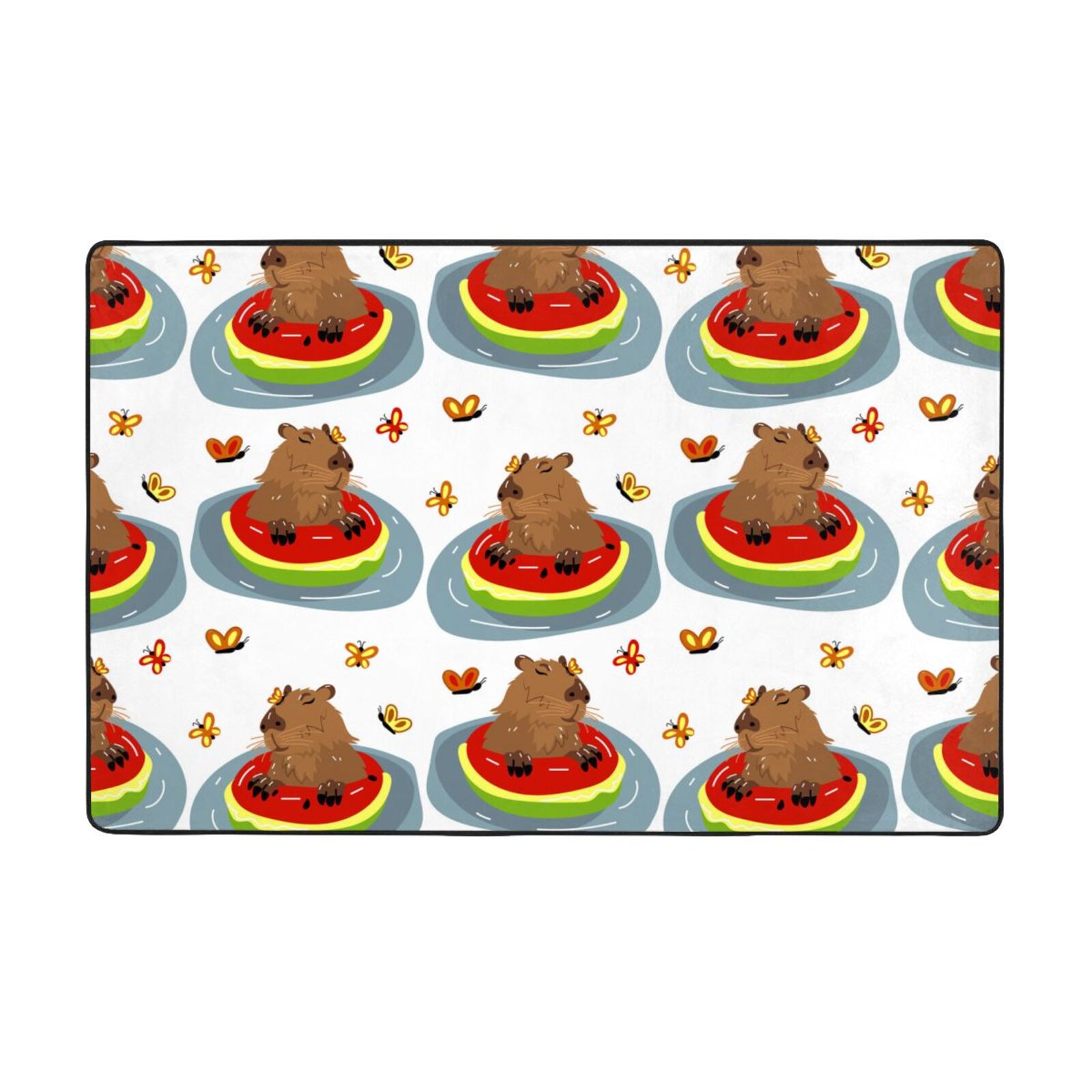 Capybaras Butterfly Soft Indoor Outdoor Rug, Washable Rugs for Living ...
