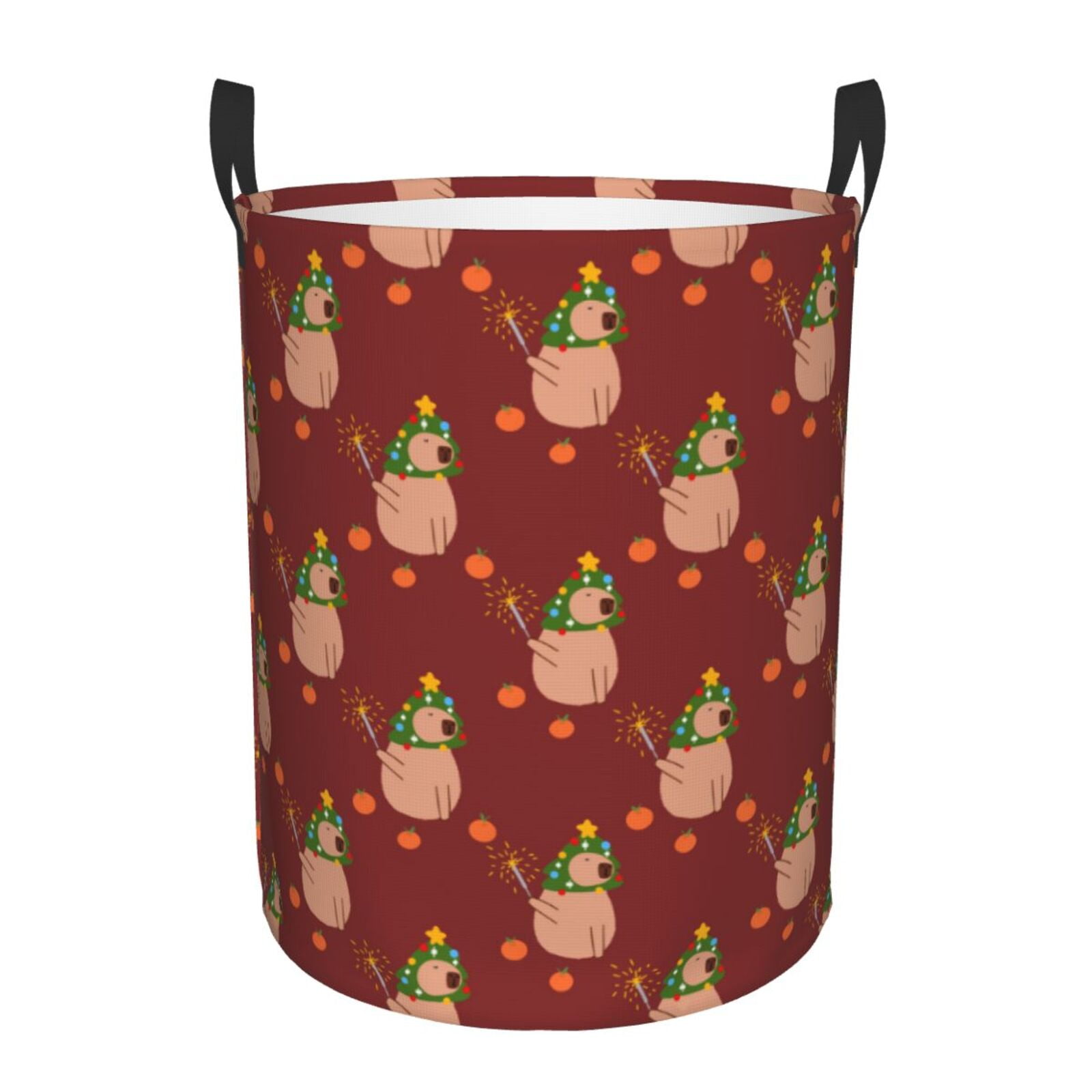 Capybaras Christmas Red Laundry Basket, Laundry Hamper Waterproof ...