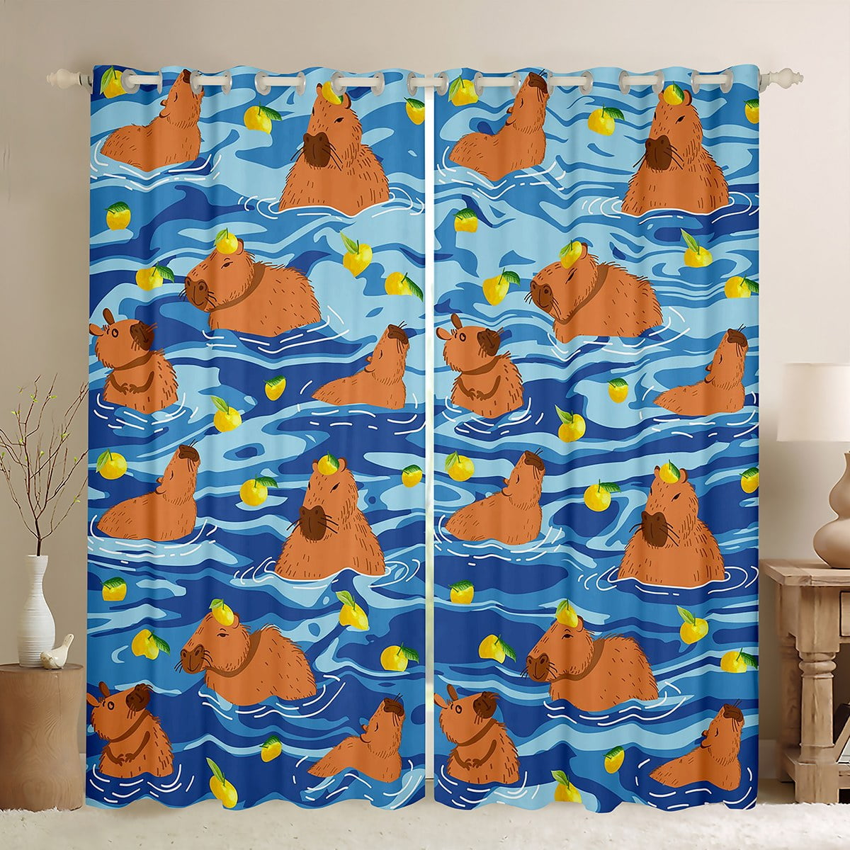 Capybaras Curtains Cute Capybara Curtains for Boys Girls Funny ...