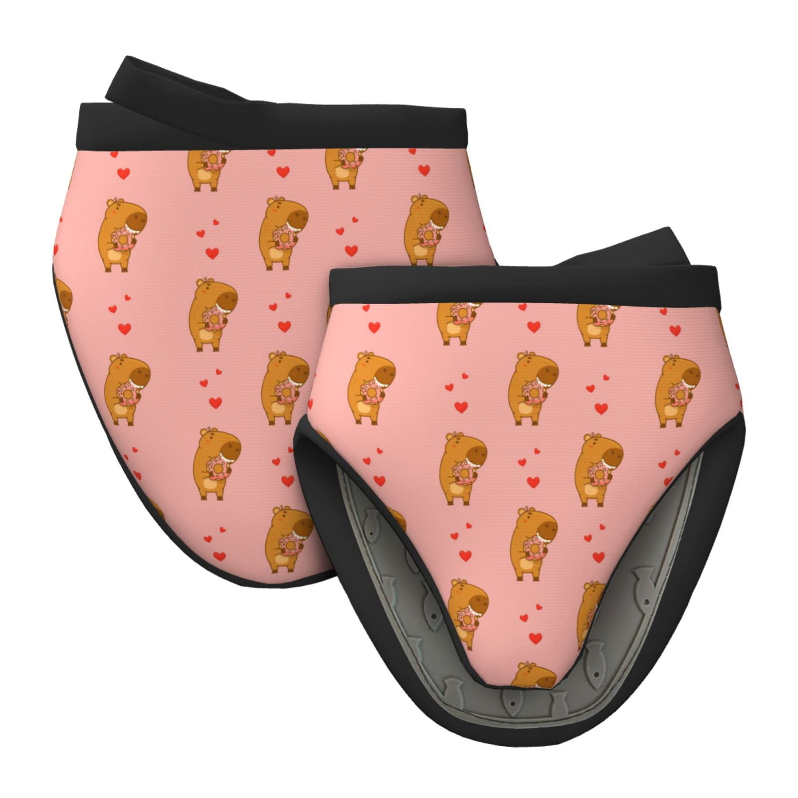 Capybaras Donut Oven Mitts Heat Resistant with Hanging Loop, Soft ...