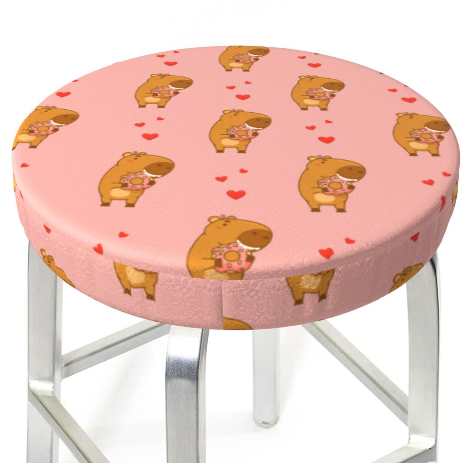 Capybaras Donut Round Bar Stool Covers, Soft Velvet Bar Stool Seat ...
