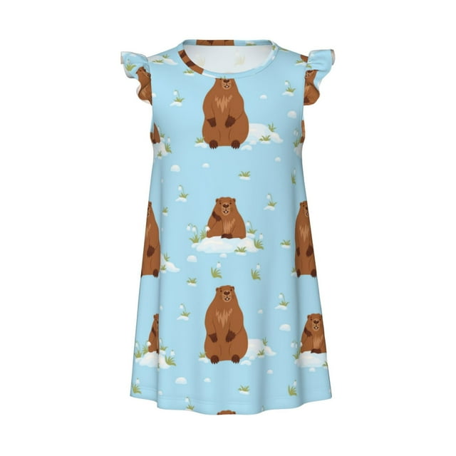 Capybaras Flowers Grass Girls Nightgowns, Pajamas for Girls, Soft ...