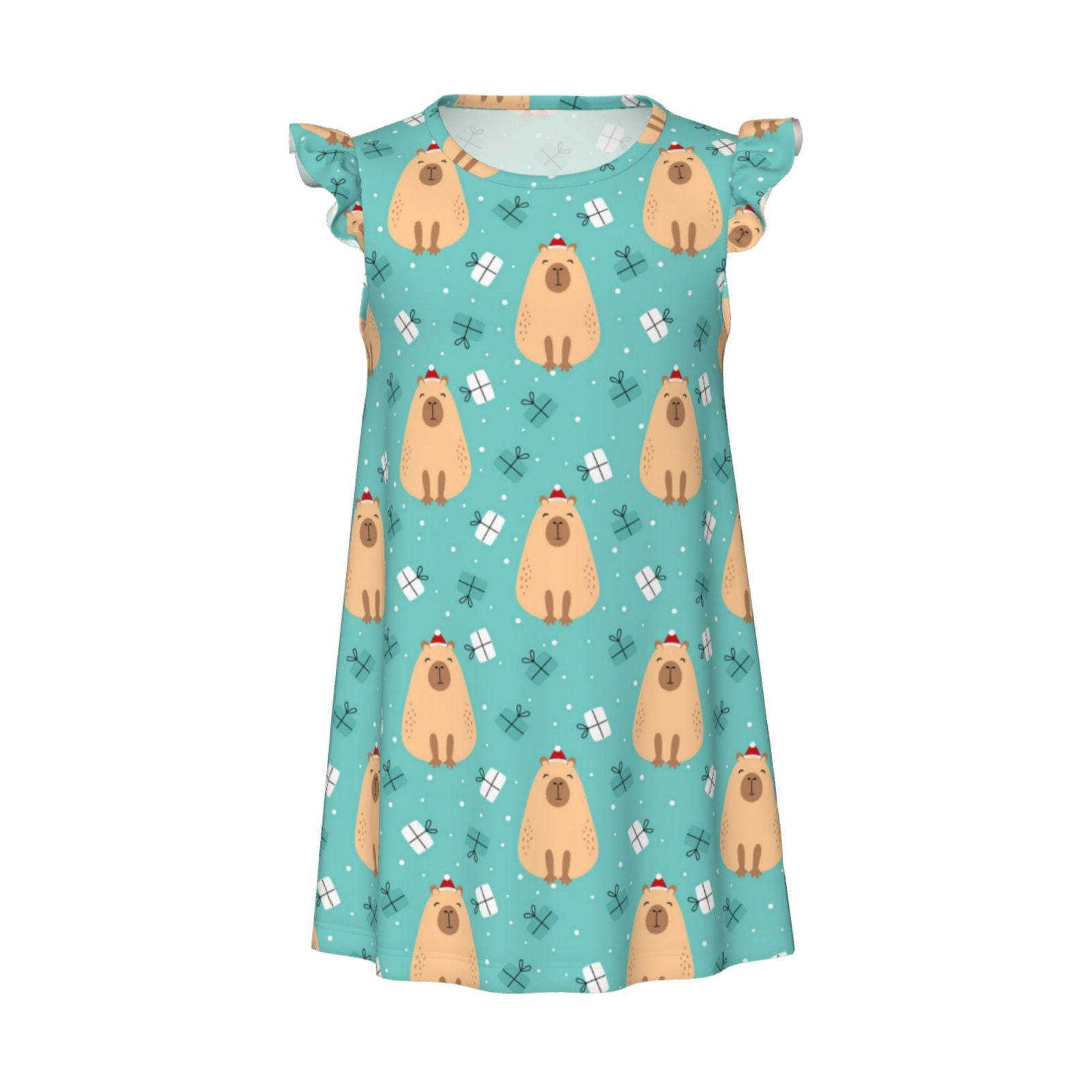 Capybaras Gifts Girls Nightgowns, Pajamas for Girls, Soft Flutter Short ...