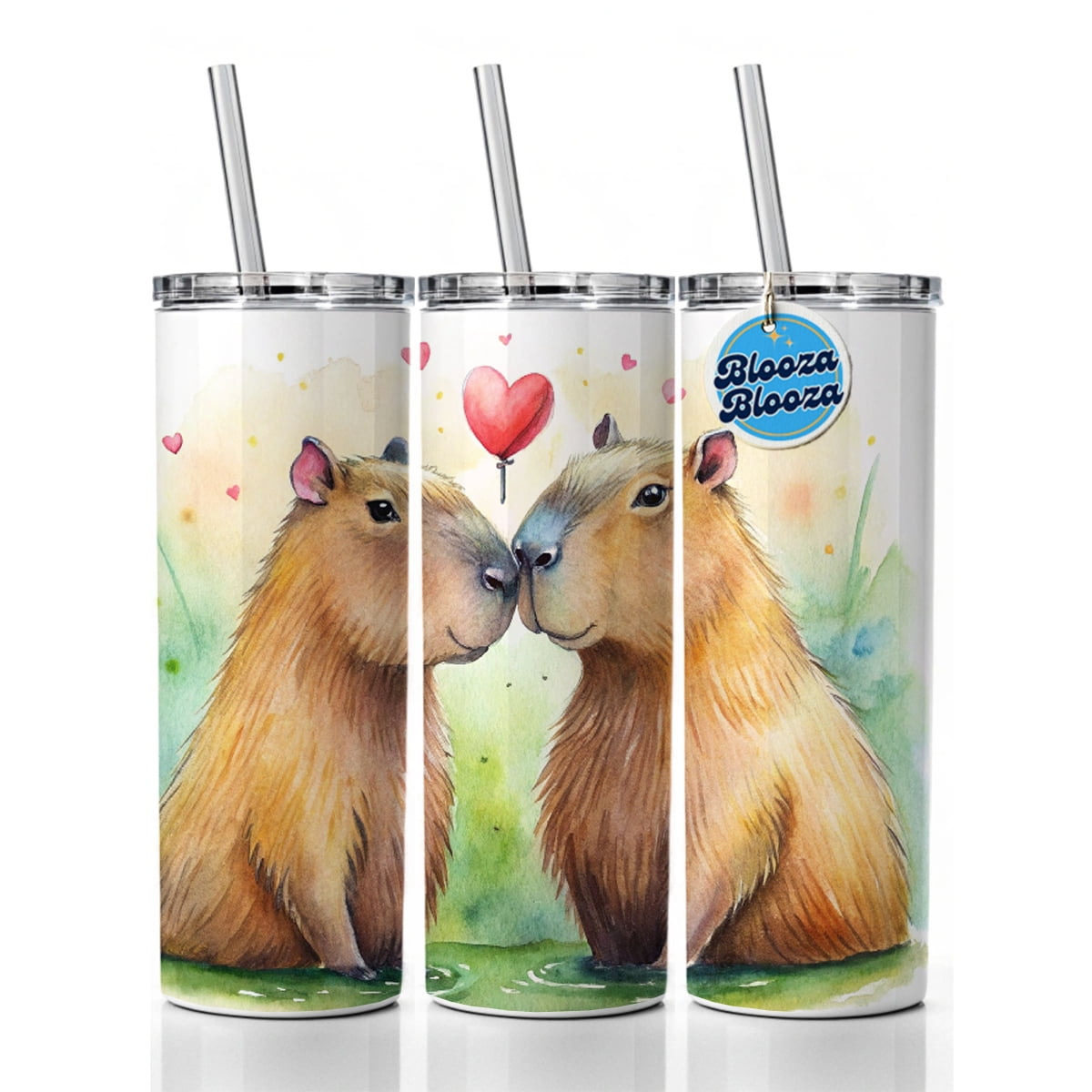 Capybaras In Love Valentine's Day 20oz Insulated Water Bottle Skinny ...