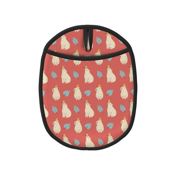 Capybaras Red Pot Holders for Kitchen - Heat Resistant Oven Mitts Hot ...