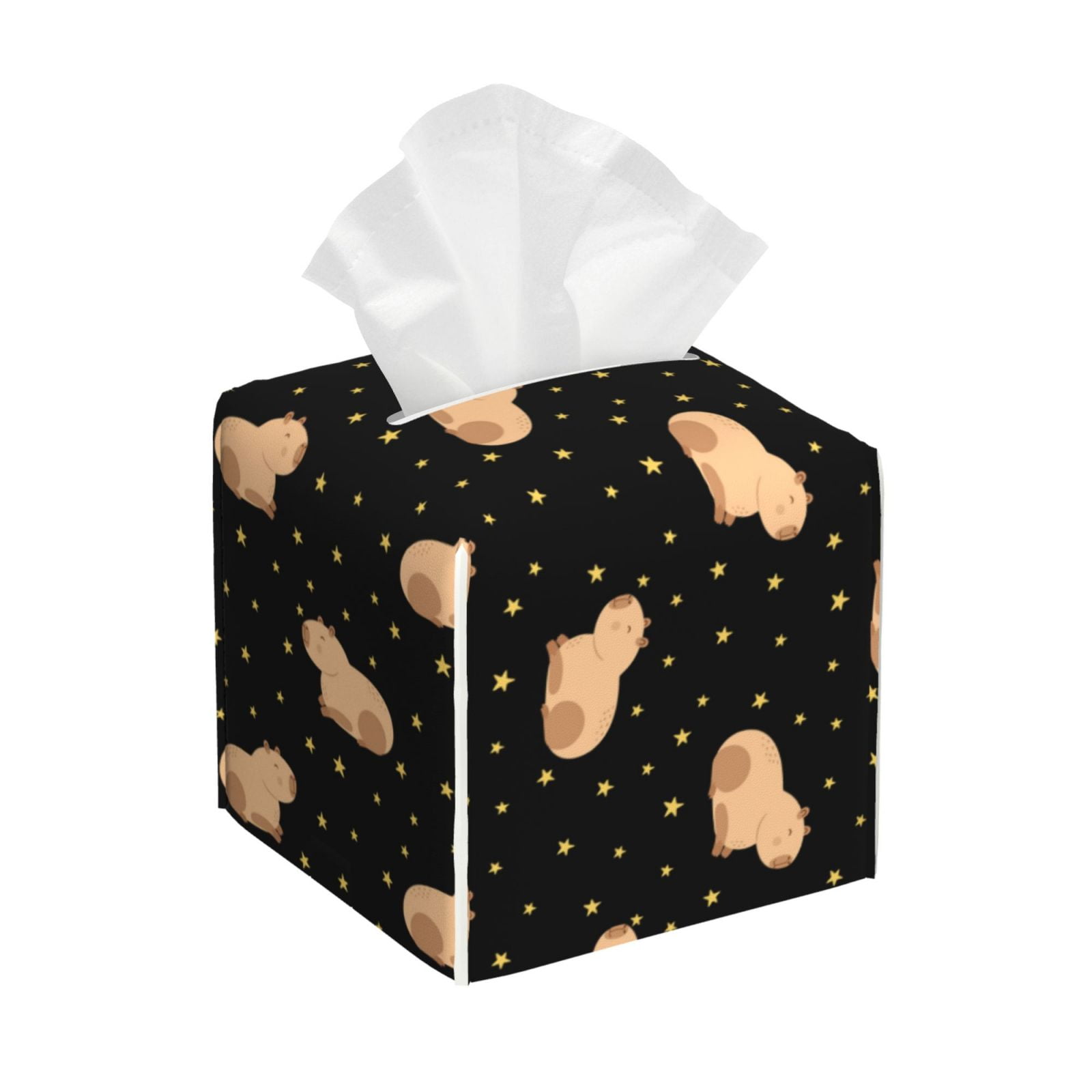 Capybaras Star Tissue Box Cover, Tissue Box Holder, Square Leather ...