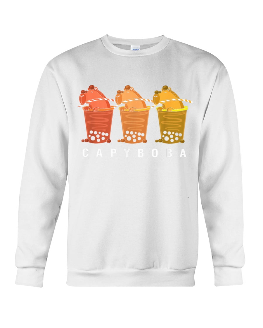 Capyboba Cute Animal Zoo Boba Tea Capybara Sweatshirt - Walmart.com