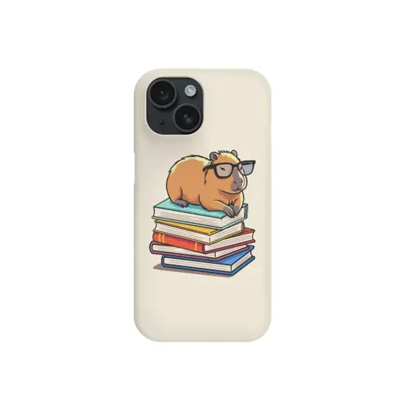 Capybrarian Funny Capybara Librarian Phone Case for iPhone 16 15 14 13 ...