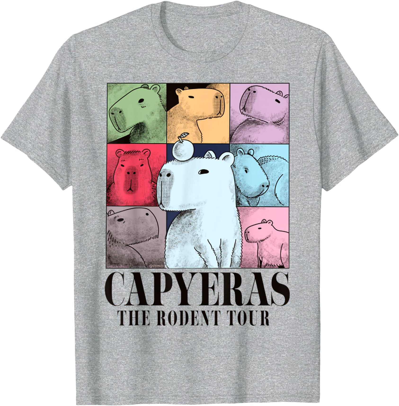 Capyeras Funny Cute Capybara Concert Tour Cute Animals Unisex T-Shirt ...