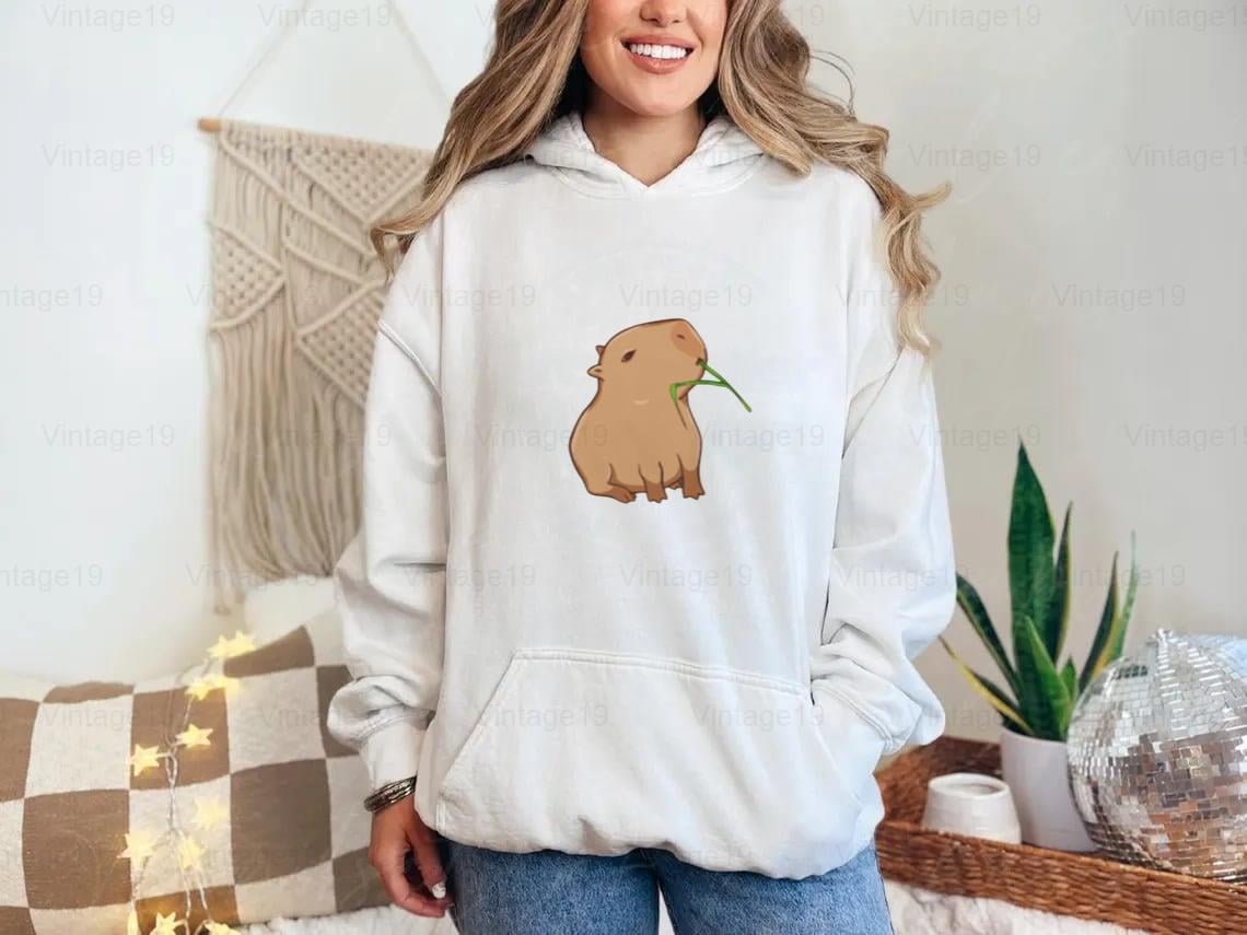 Capyzilla Funny Capybara Giant Rodent Parody Hoodie, for men & women ...