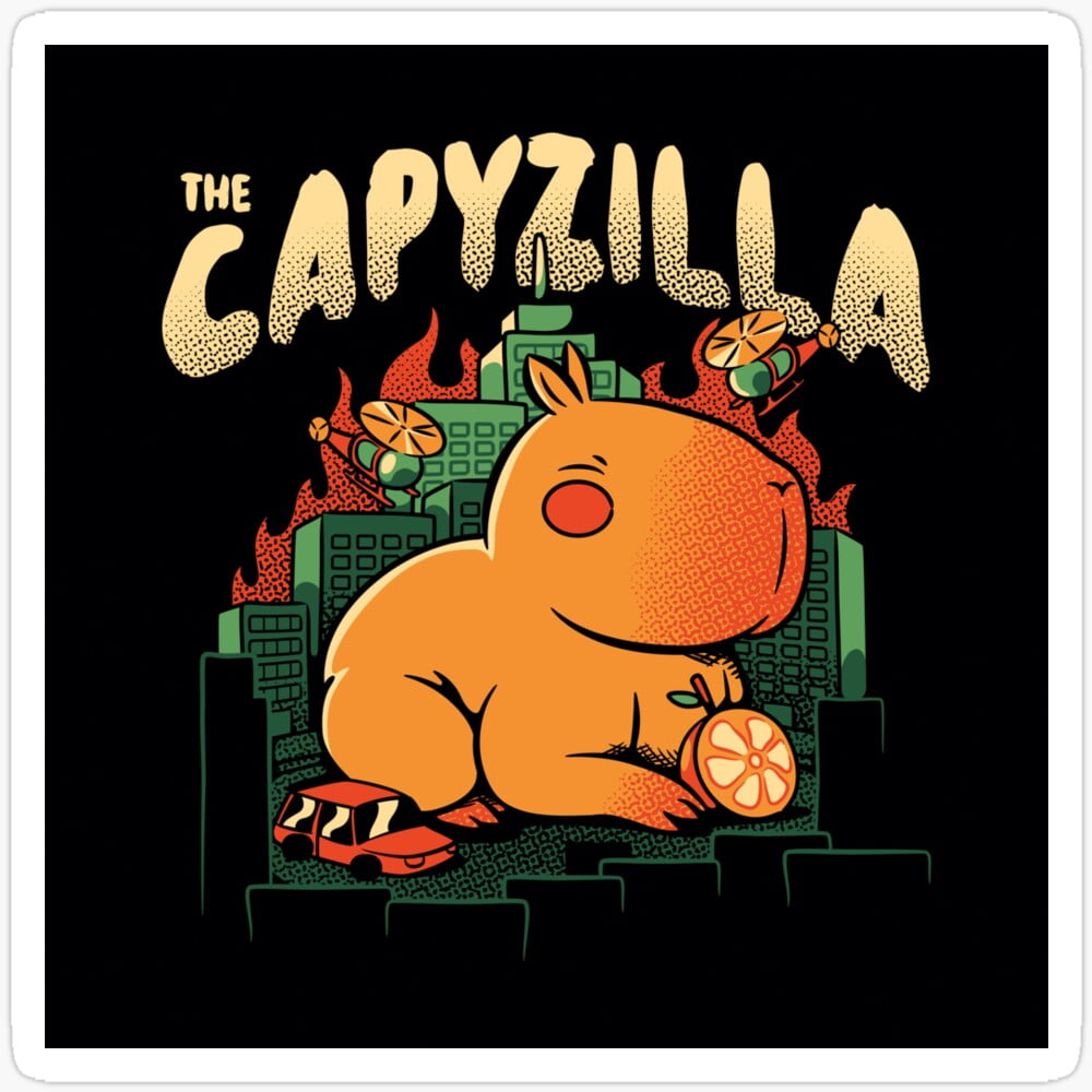 Capyzilla Kawaii Monster Sticker Phone Decal Water Bottle Stickers Car ...