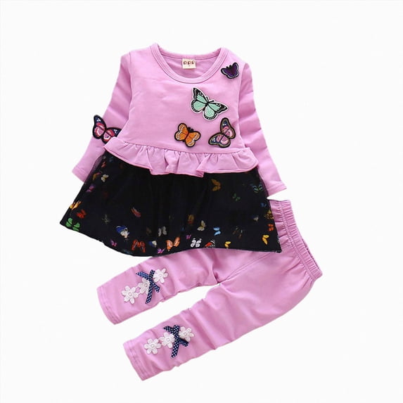 Caqnni 1-2 Years Toddler Baby Girl Print Long Sleeve Sweatshirt and ...