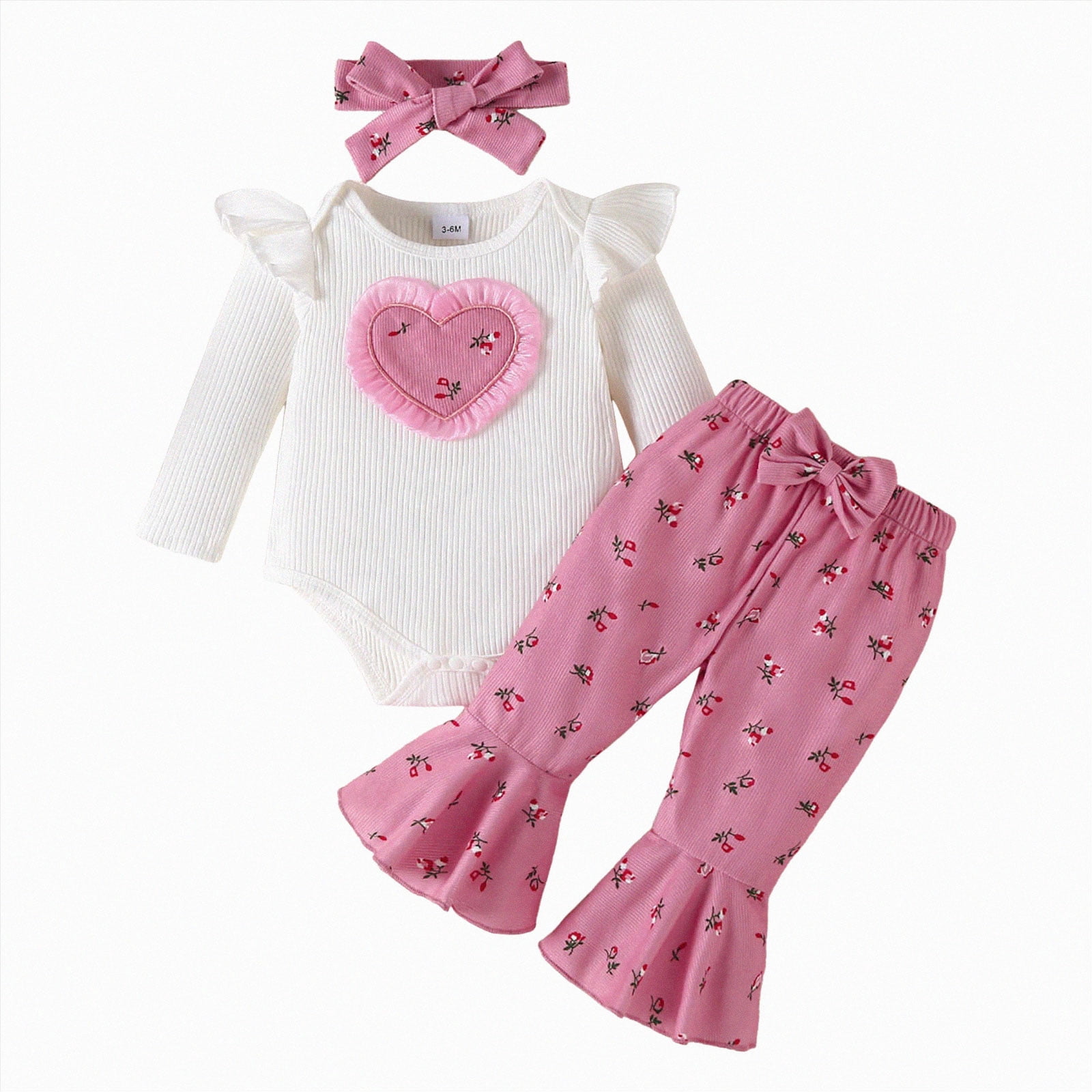 Caqnni 12-18 Months Girls' 2 Piece outfit Long Sleeve Sweatshirt and ...