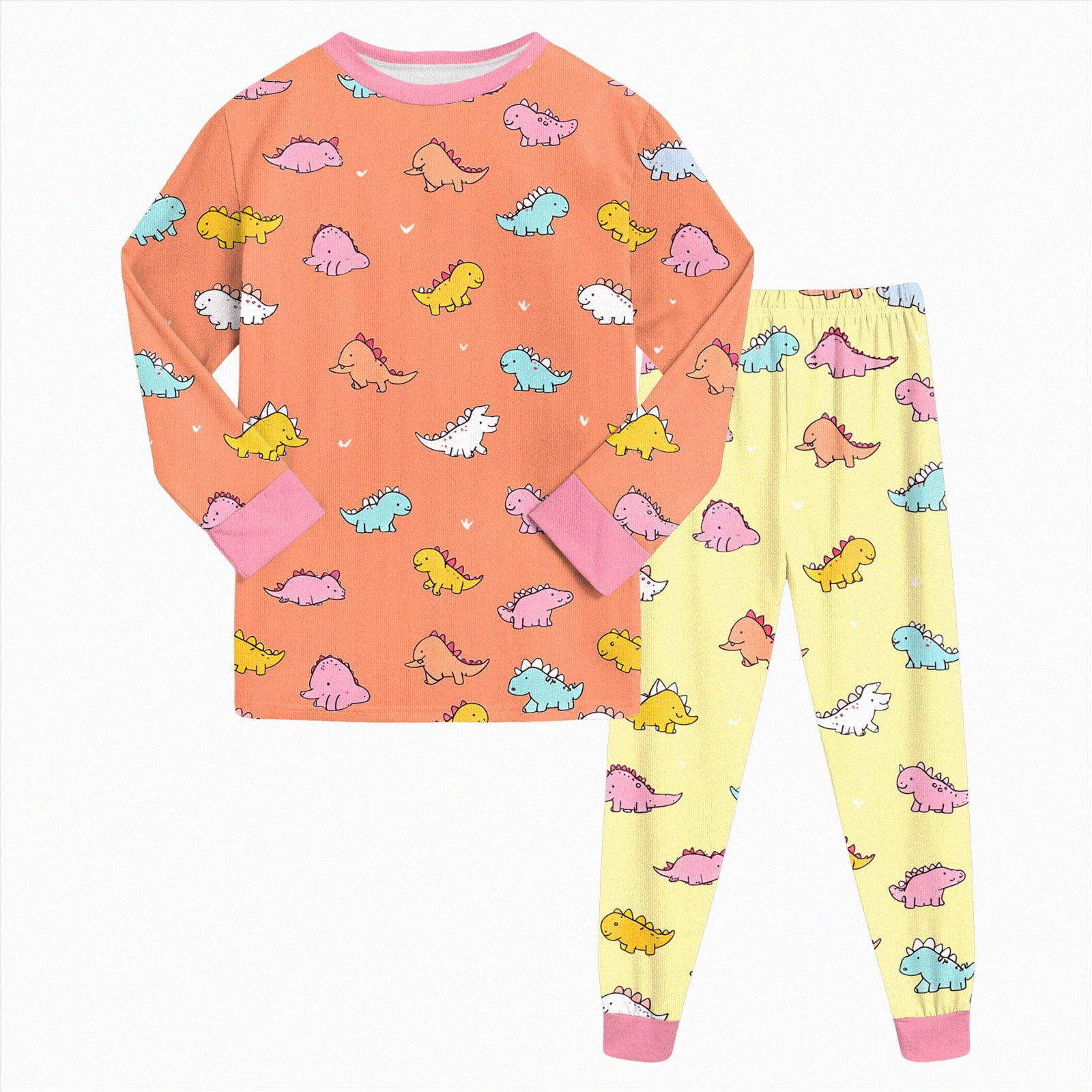 Caqnni 4-5 Years Teen Girls 2 Piece Outfits Kids Pleated Long Sleeve ...