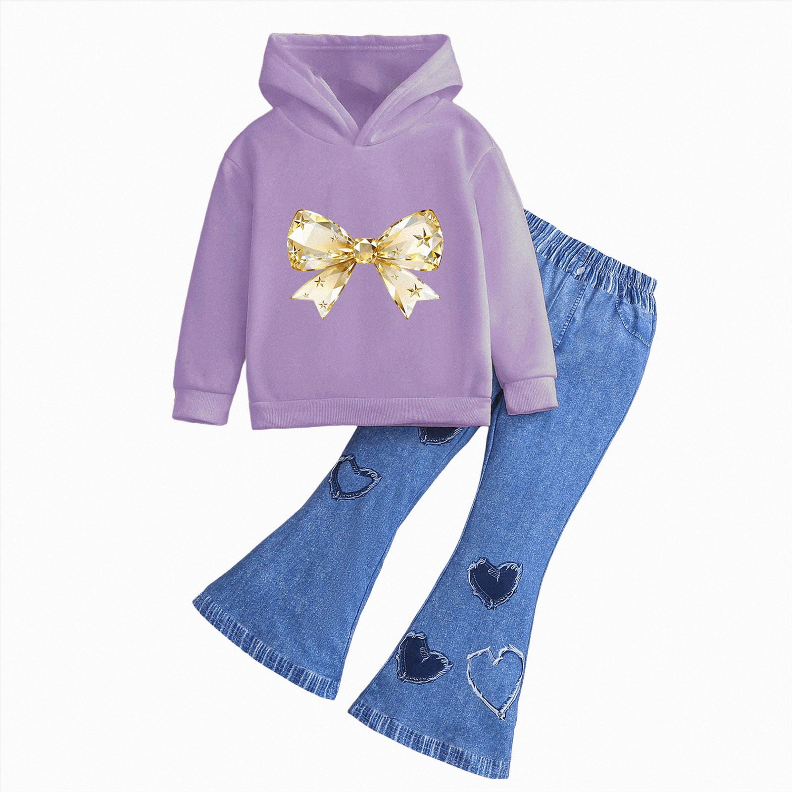 Caqnni 4-5 Years Toddler Baby Girl Skirt Outfit Long Sleeve Ruffle ...