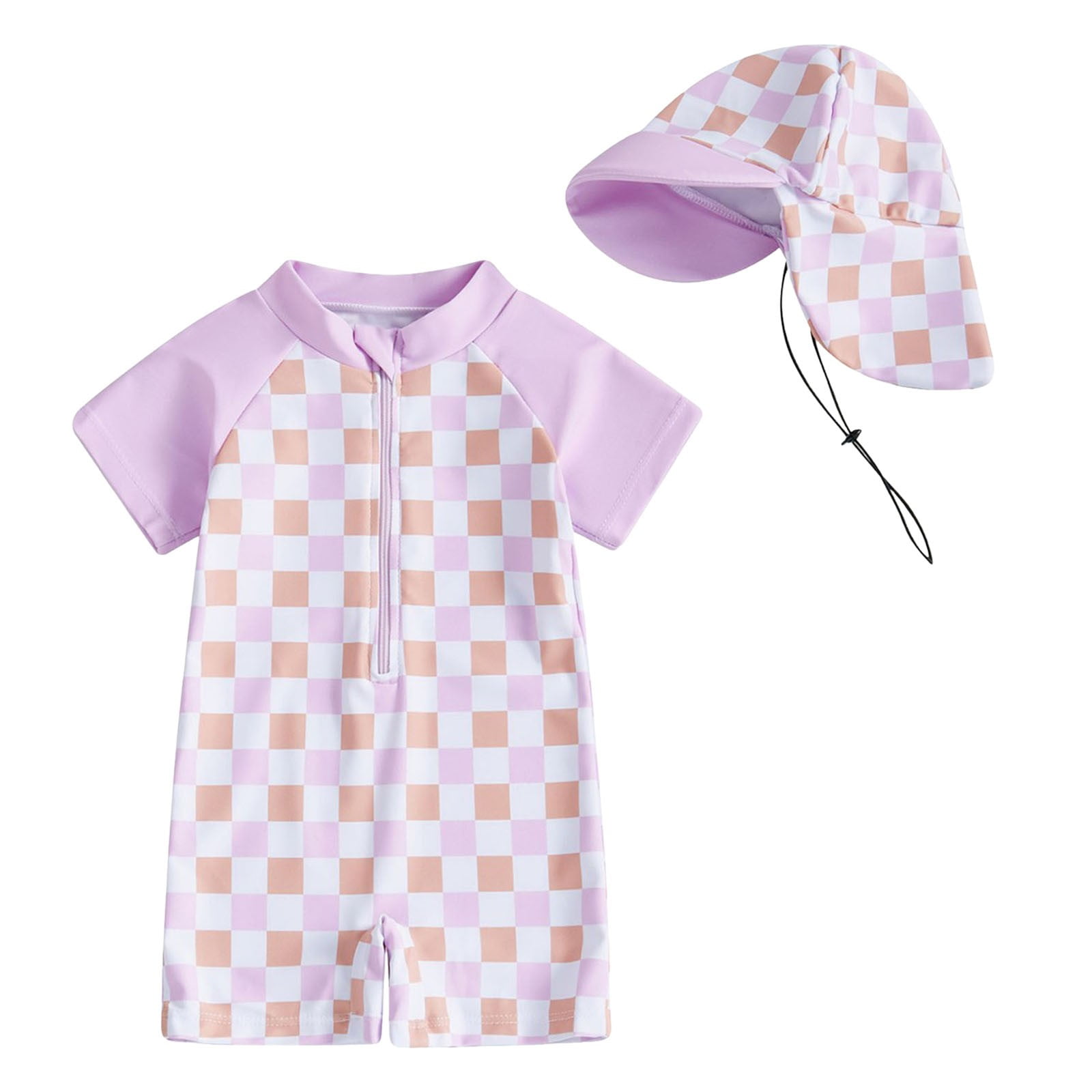 Caqnni 70 110 Kids Cap + Short Sleeve Check Stylish And Cute Kids ...