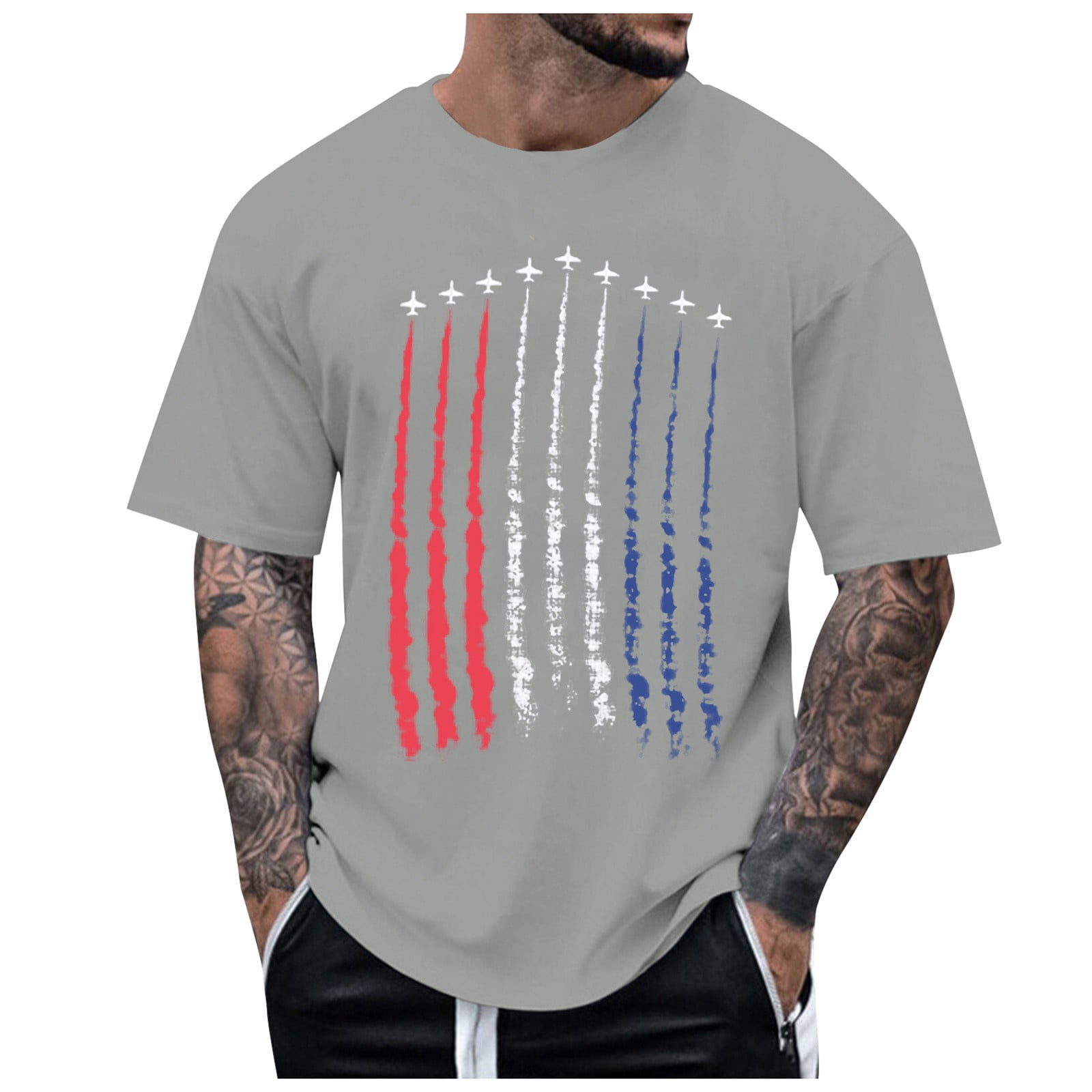Caqnni American Flag Shirts for Men USA Shirt Mens Patriotic Outfit USA ...