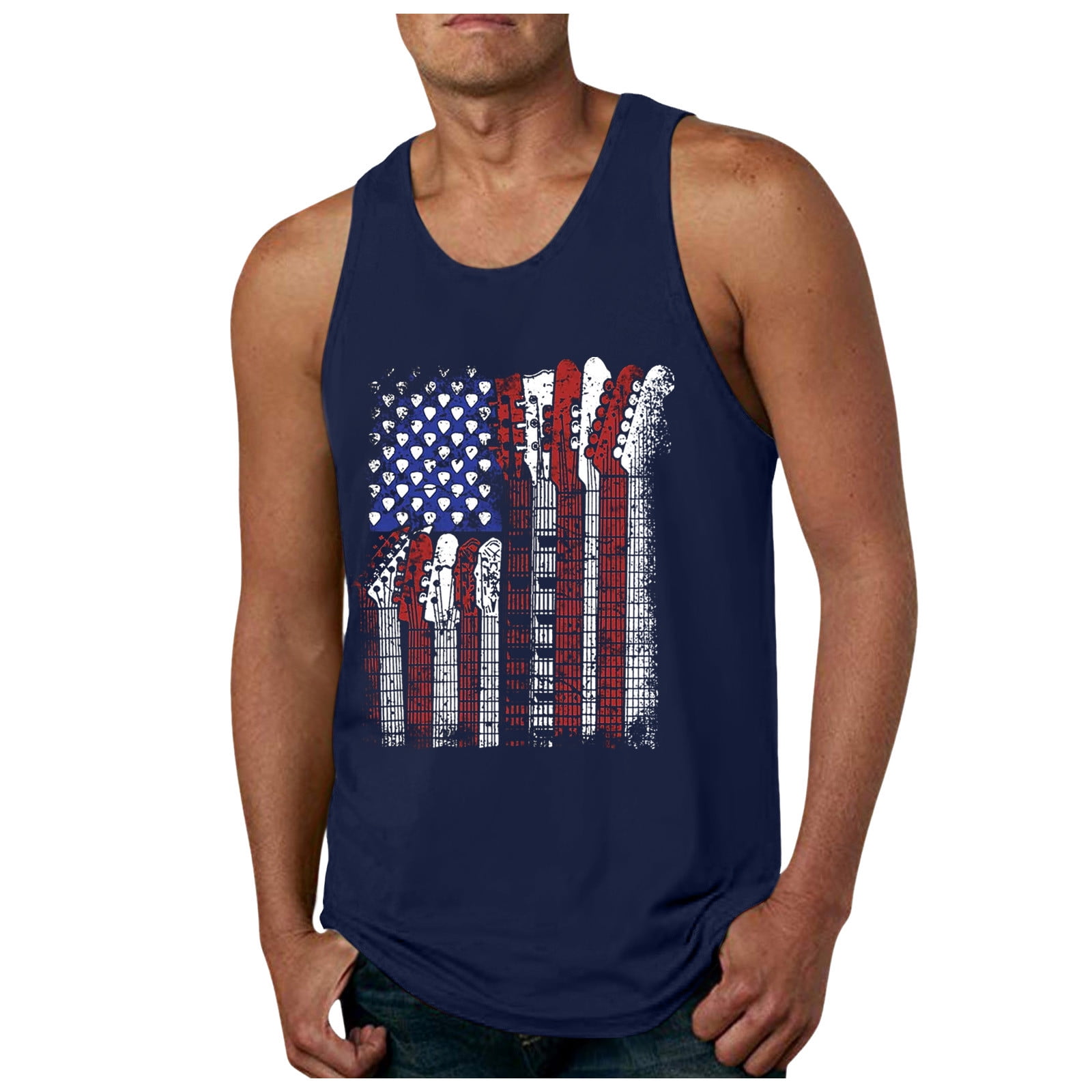 Caqnni American Flag Tank Tops for Men 4th of July Shirts Patriotic ...